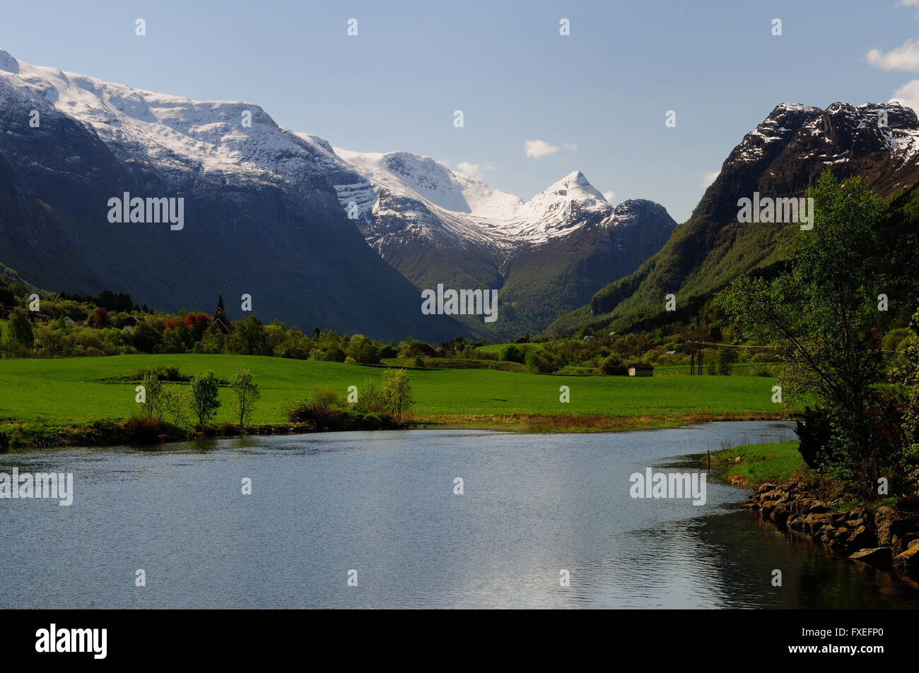 Oldedalen valley at Olden, Norway Stock Photo - Alamy