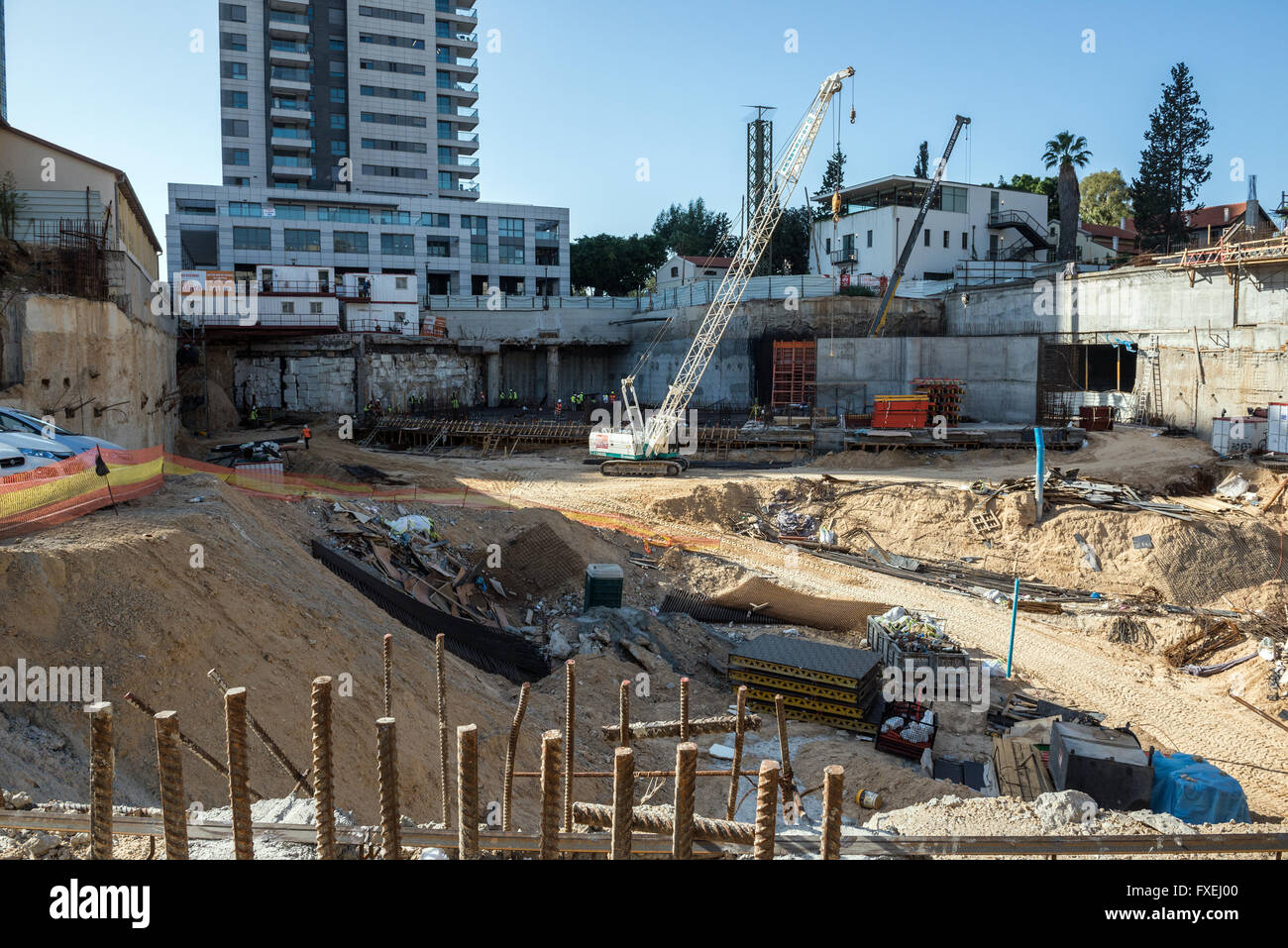 Construction site in Tel Aviv city, Israel Stock Photo - Alamy