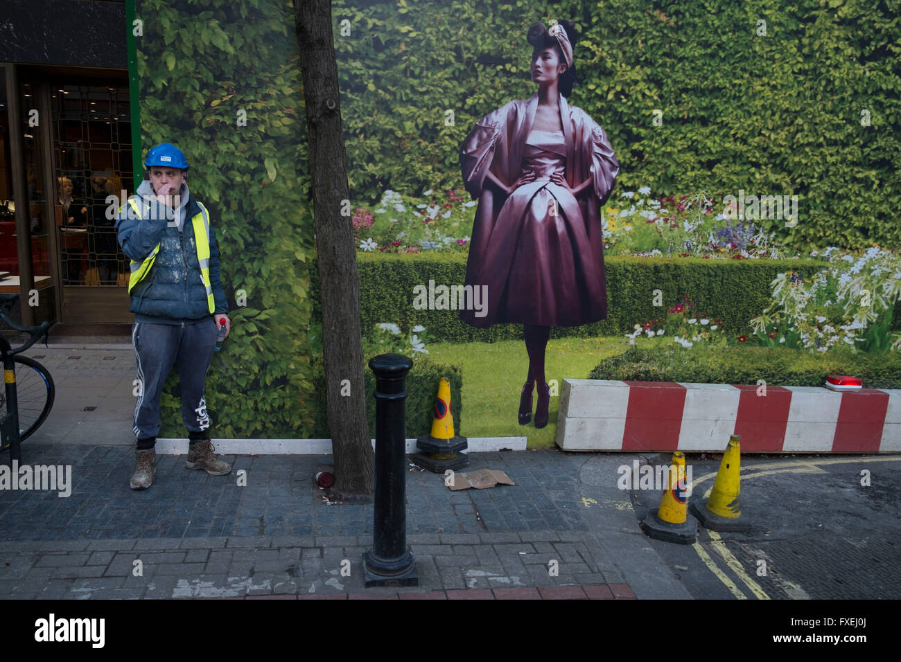 Hoarding outside a shop under refurbishment makes an interesting street ...