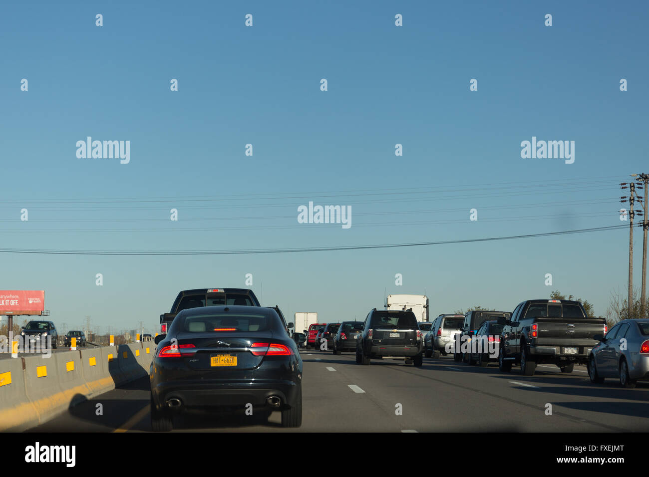 Queue of traffic on a US motorway Stock Photo - Alamy