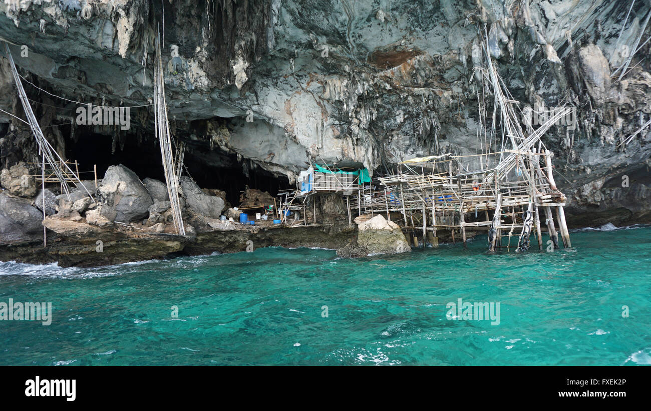 old viking cave in thailand nearko phi phi Stock Photo - Alamy