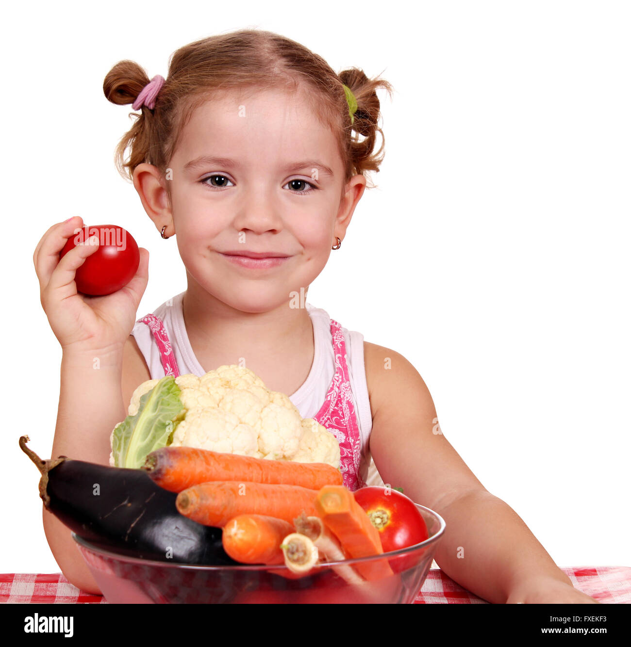little girl with vegetables healthy eating Stock Photo - Alamy