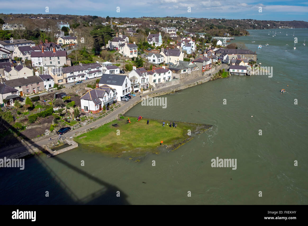 Menai bridge Menai Straits Anglesey North Wales UK Stock Photo - Alamy