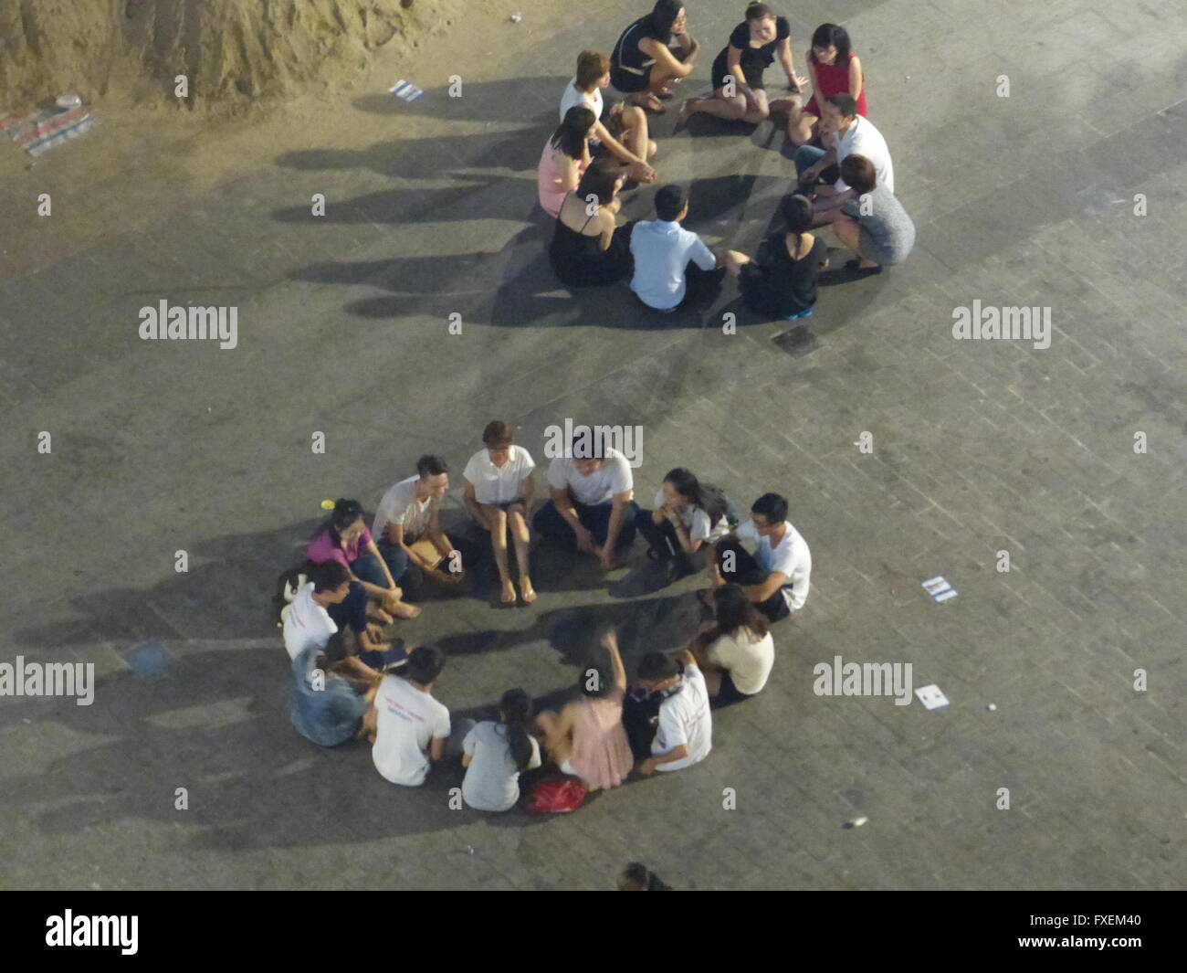 Vietnam, Ho Chi Minh City, people gather together to congregate Stock ...