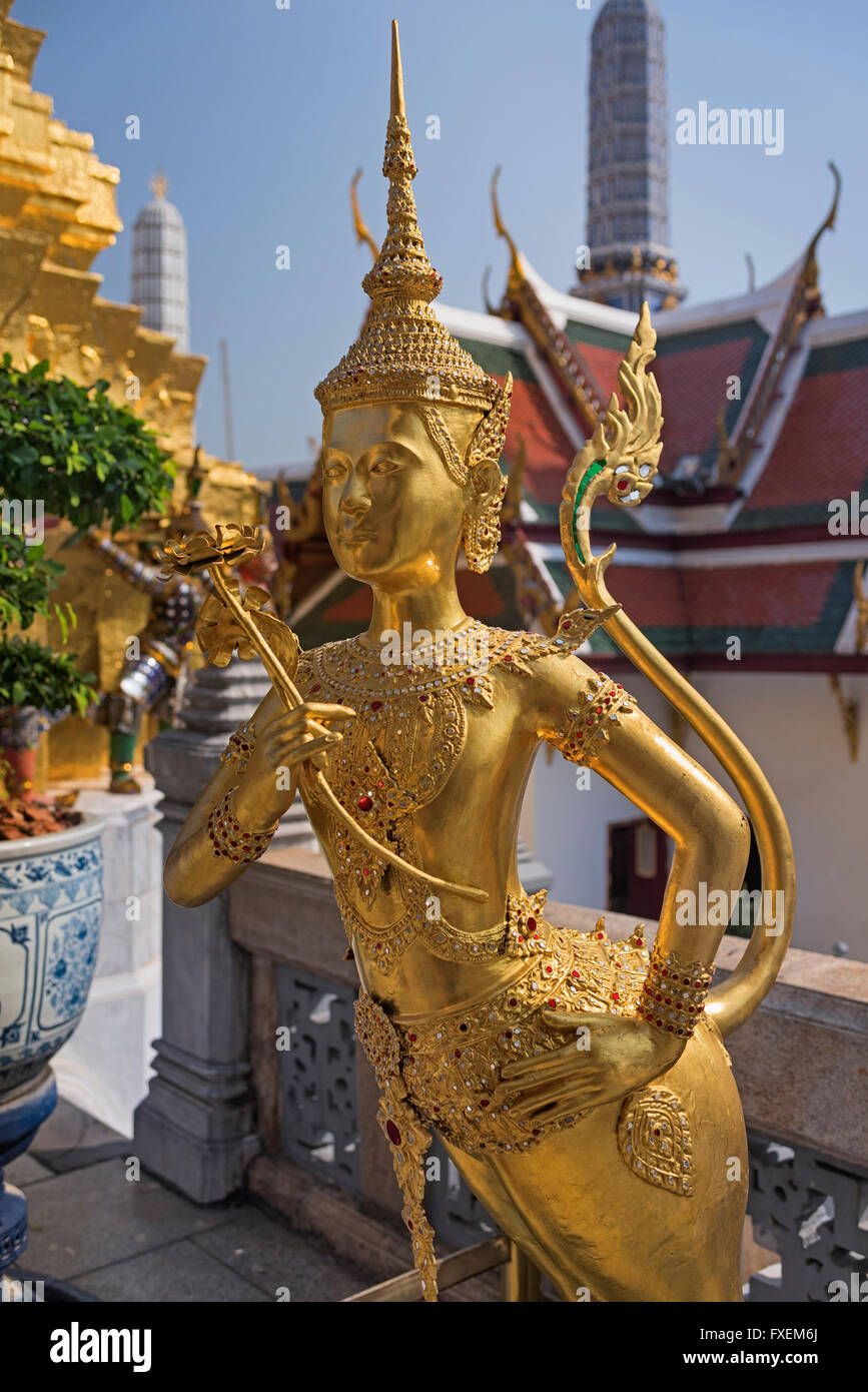 Kinnaree statue Wat Phra Kaew Grand Palace Bangkok Thailand Stock Photo ...