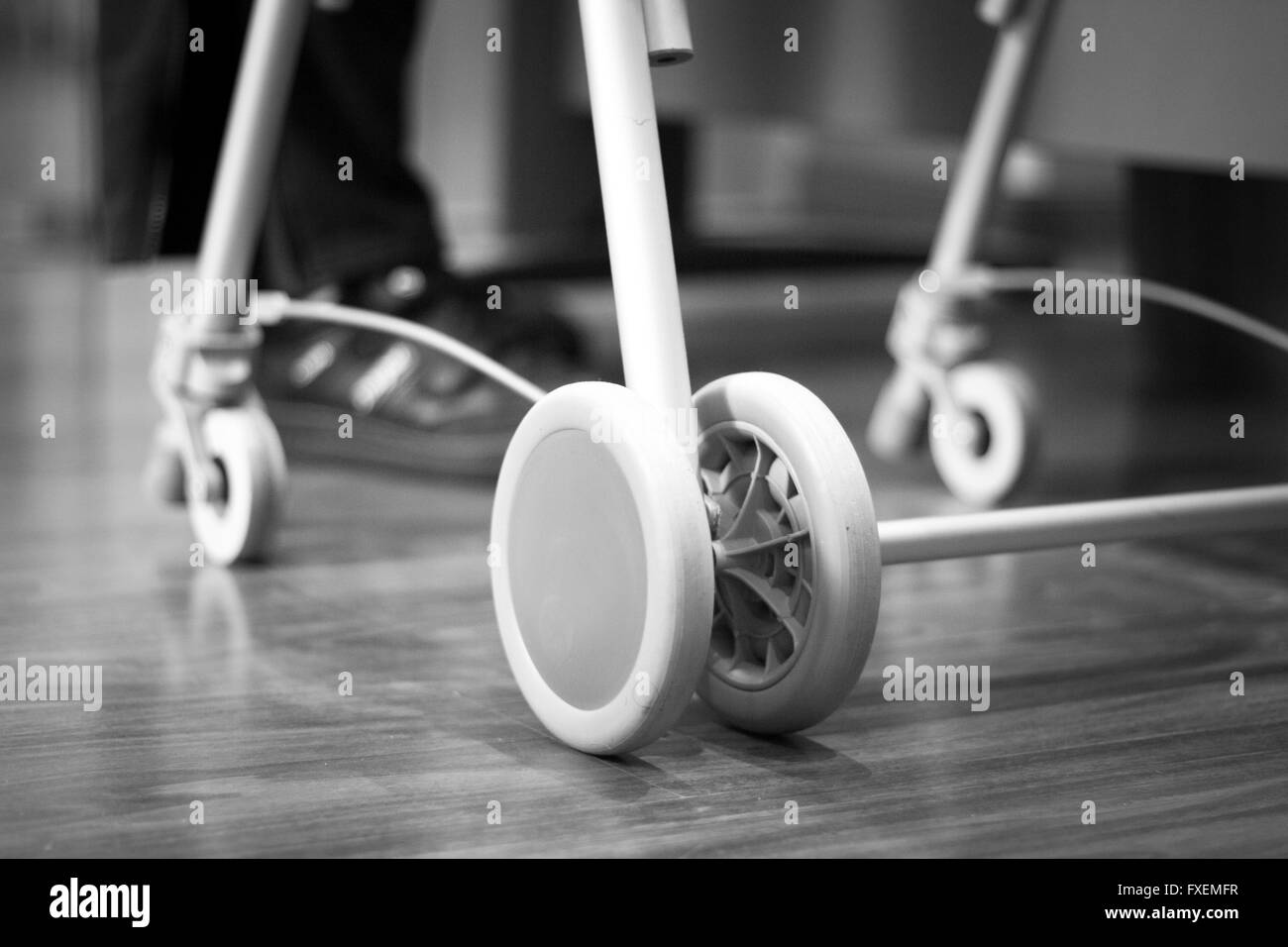 Senior's wheel walker frame in hospital clinic Stock Photo - Alamy