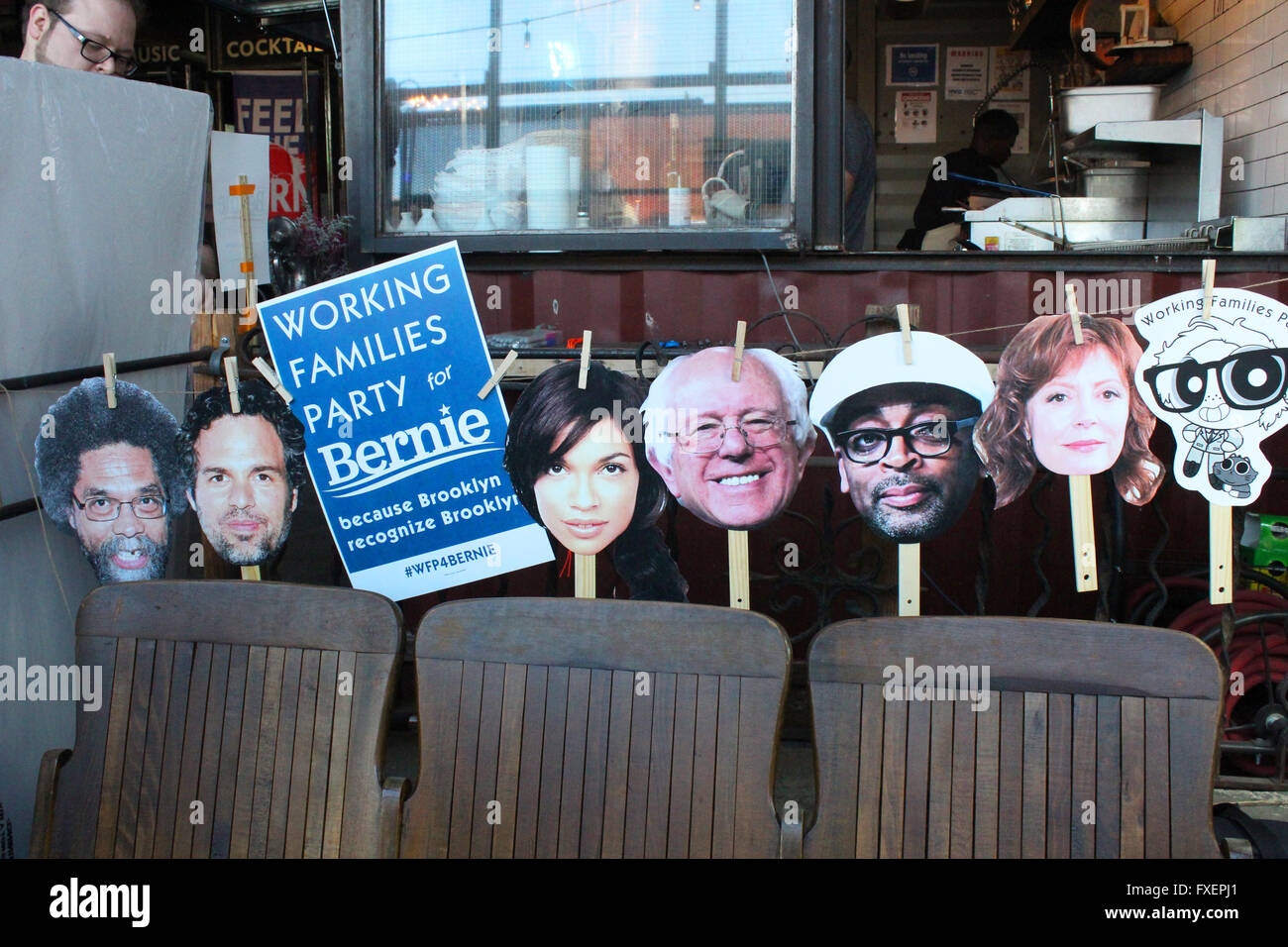 bushwick loves bernie nyc party rally april 12 2016 Stock Photo - Alamy