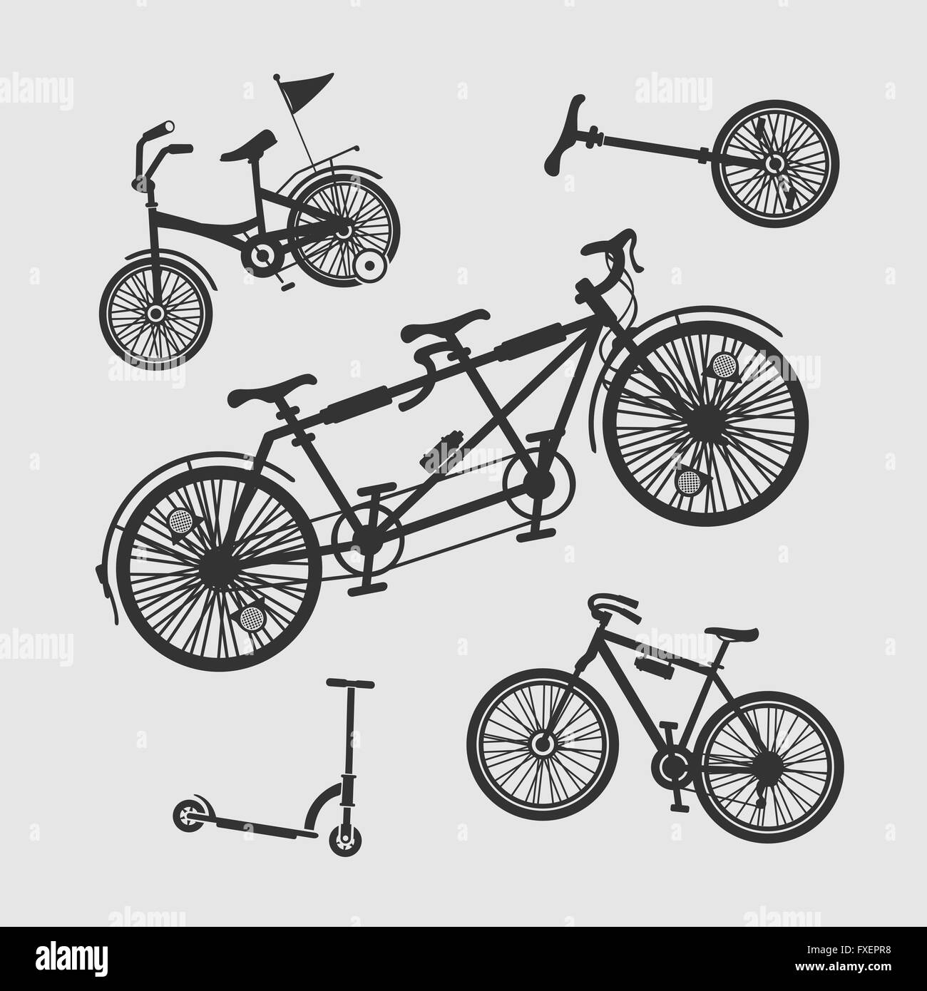 Vector Set Symbols Bike Stock Vector Image & Art - Alamy
