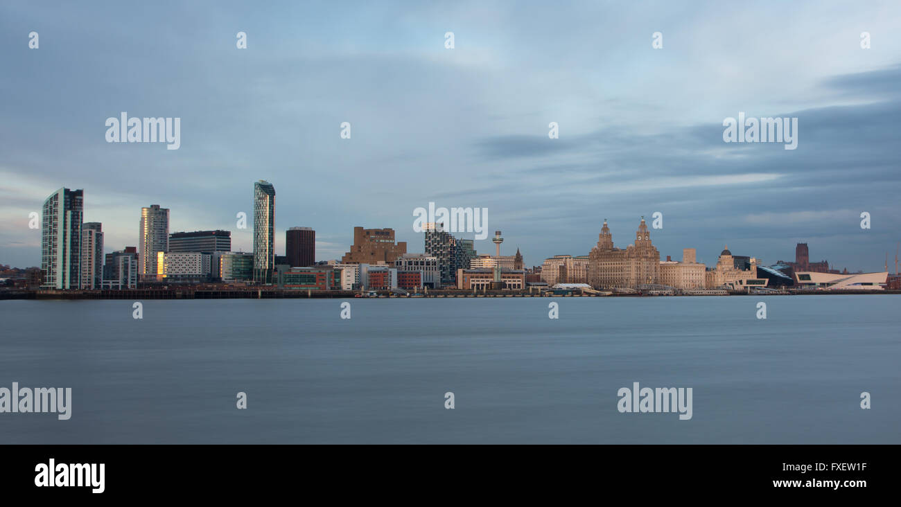 Liverpool Skyline from Birkenhead Stock Photo - Alamy