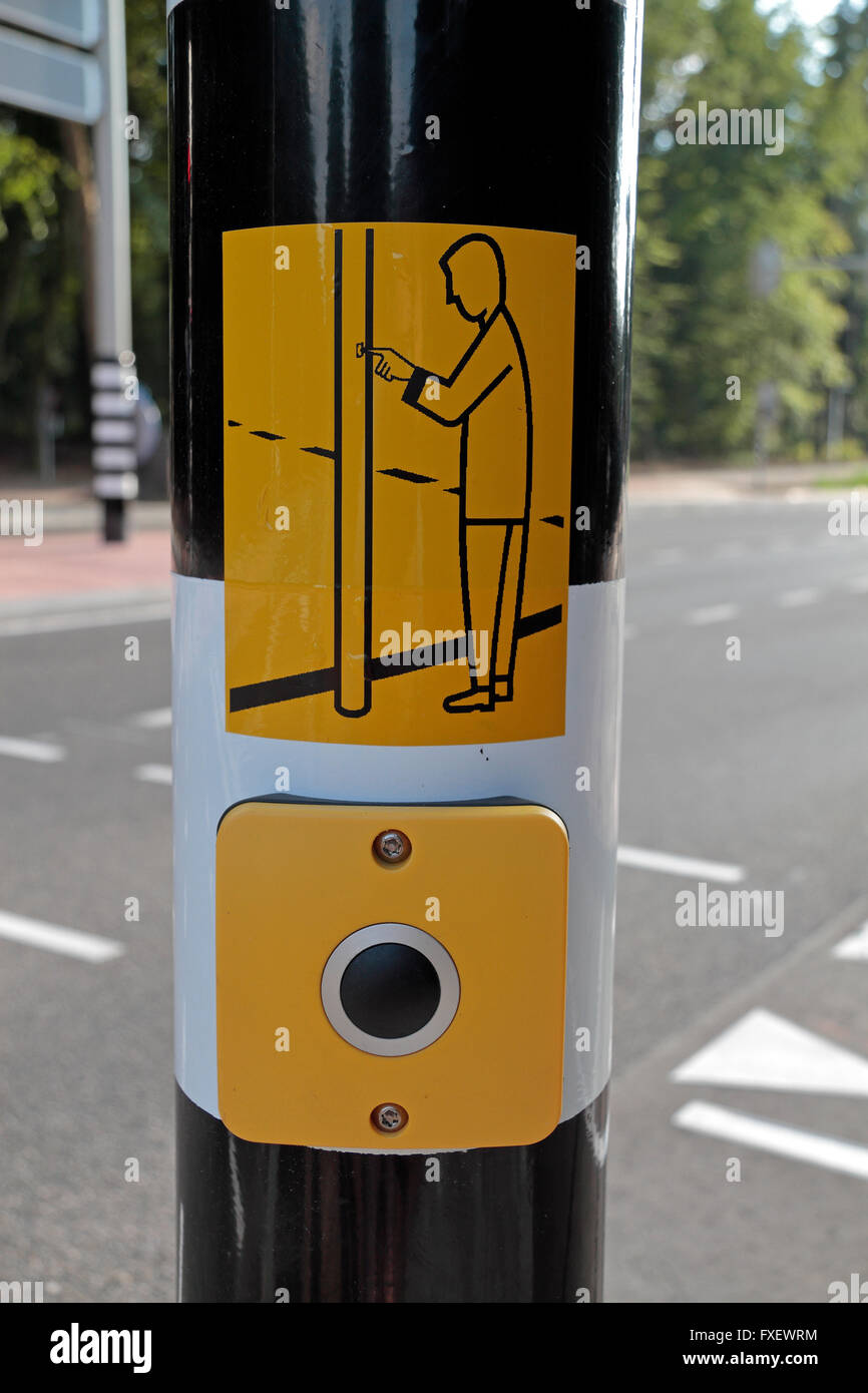 Pedestrian road crossing button in Oosterbeek, near Arnhem, Gelderland ...