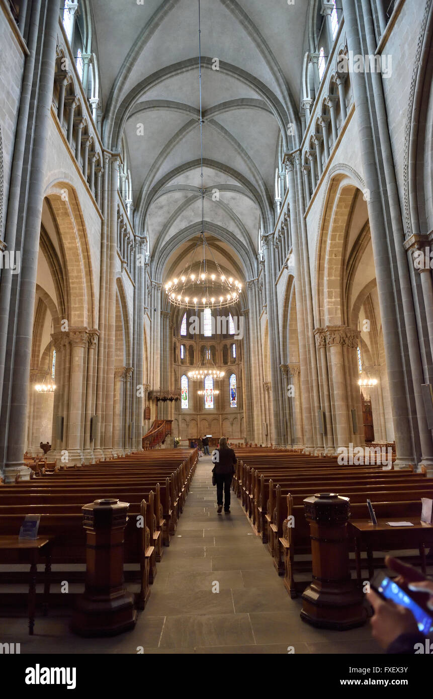 Inside St. Pierre Cathedral in Old Town Geneva, Switzerland belonging ...