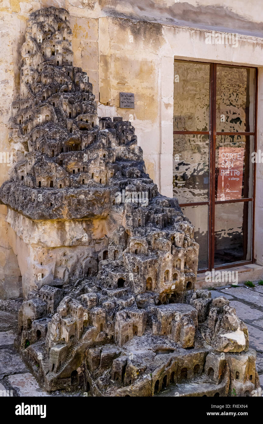 Stone replica of the Sassi di Matera Stock Photo - Alamy