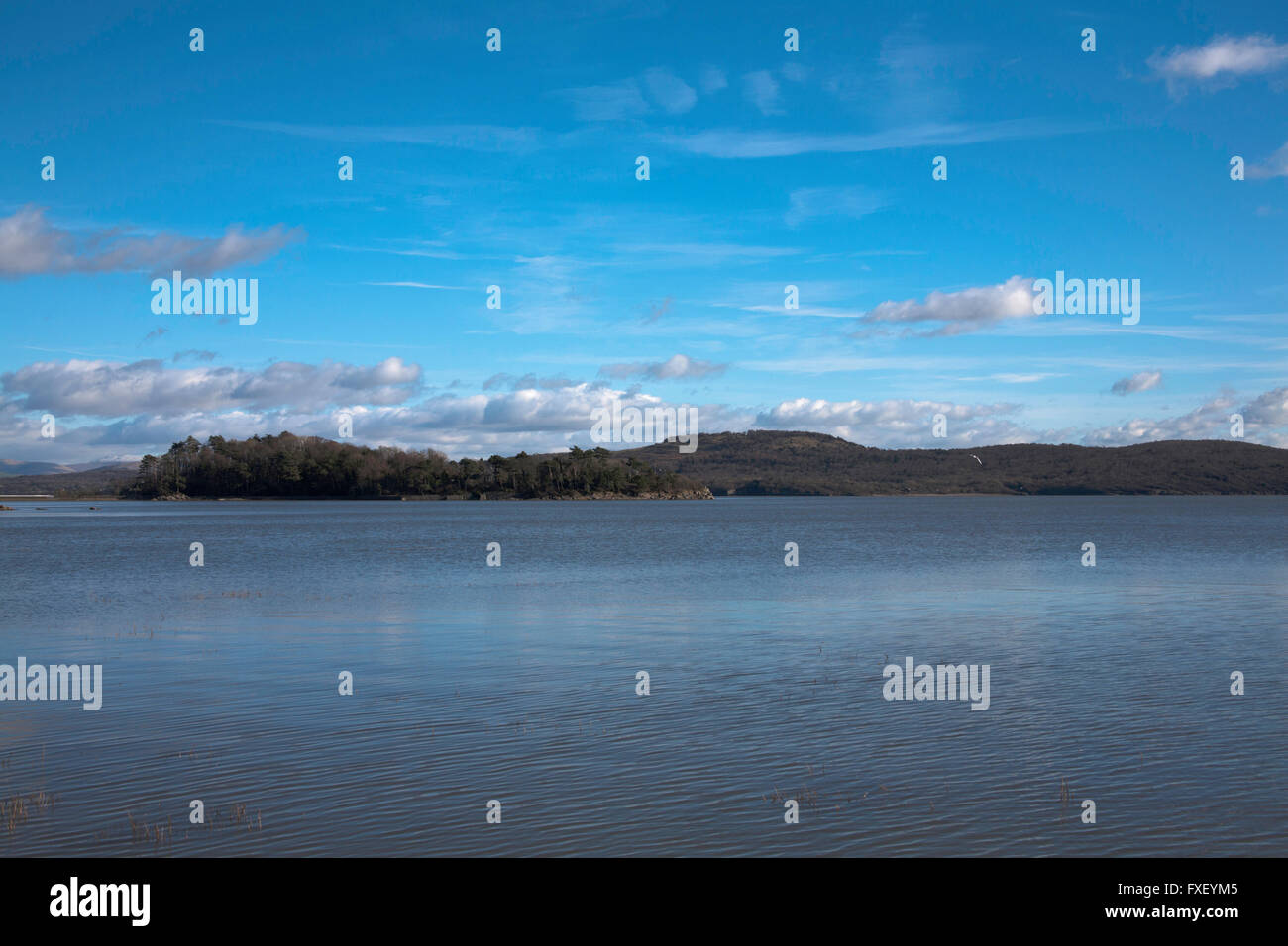 The estuary of The River Kent Holme Island Grange-over-Sands Arnside ...