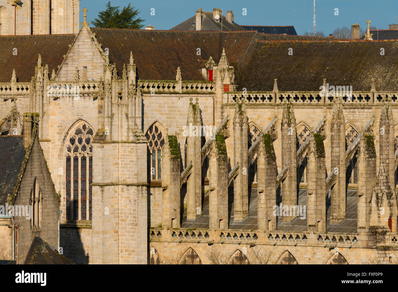 Finistere (29), Ville de Quimper, cathedrale Saint Corentin // France ...
