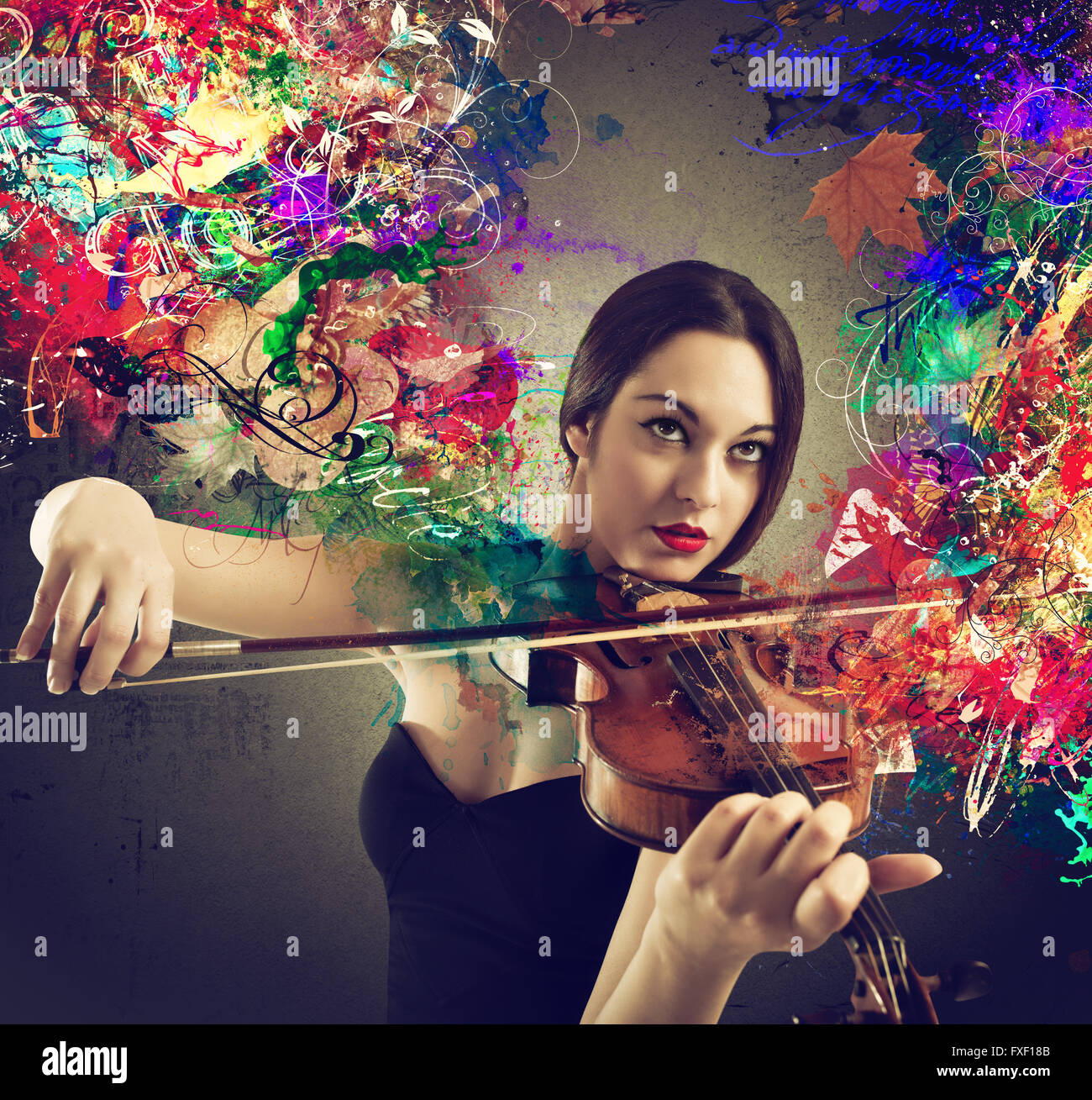 Female Violinist Painting