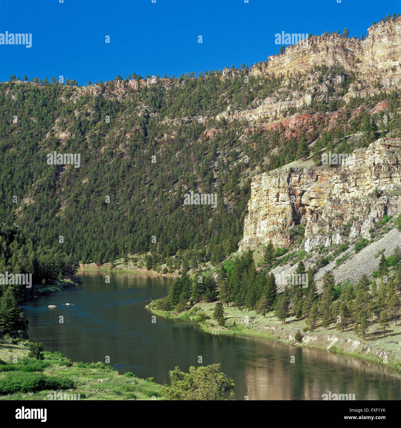 missouri river in a canyon below hauser dam near helena, montana Stock ...