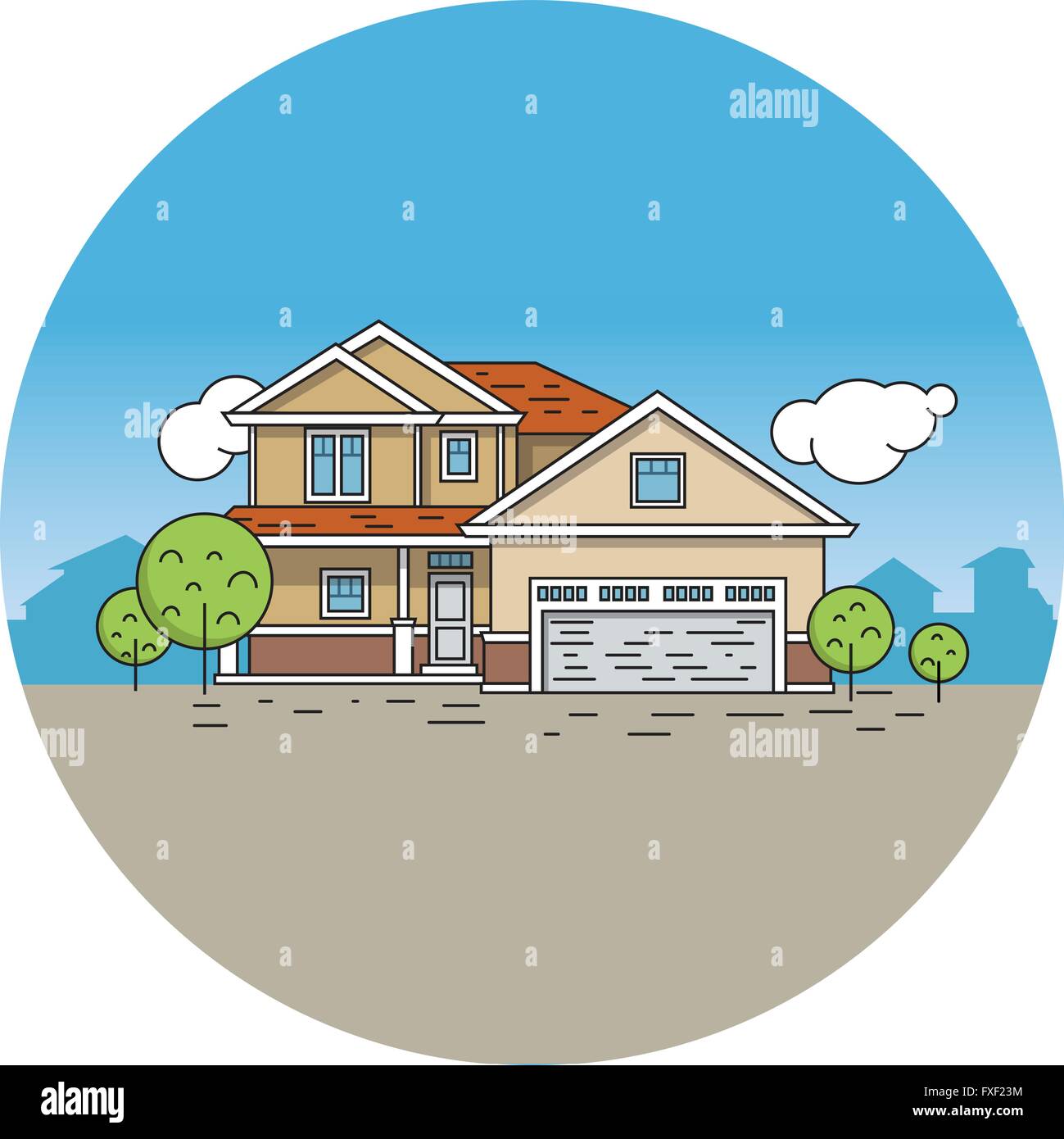 Line drawing of a house Stock Vector Image & Art - Alamy