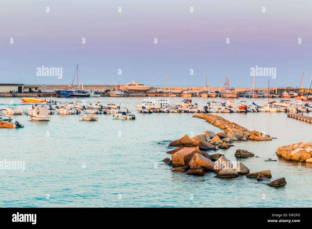 the bay of an ancient seaside town on the coast of Salento in Apulia ...
