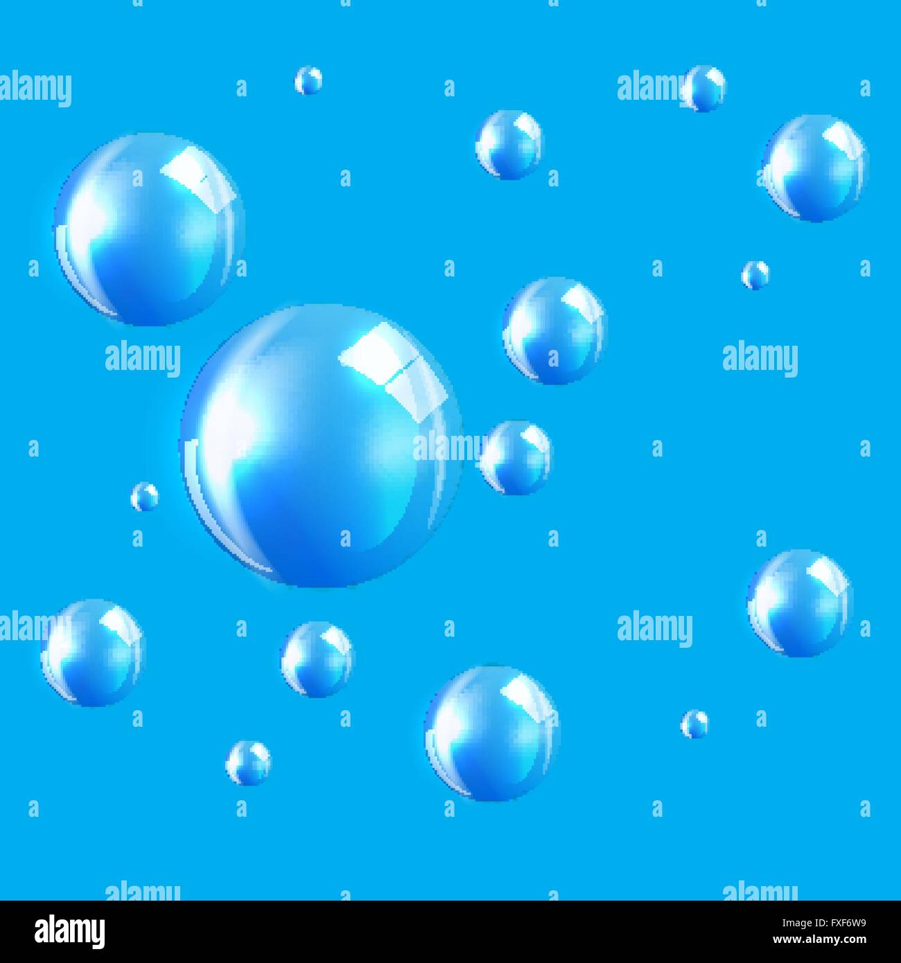Transparent Bubbles on Blue Background. Vector Illustration Stock ...