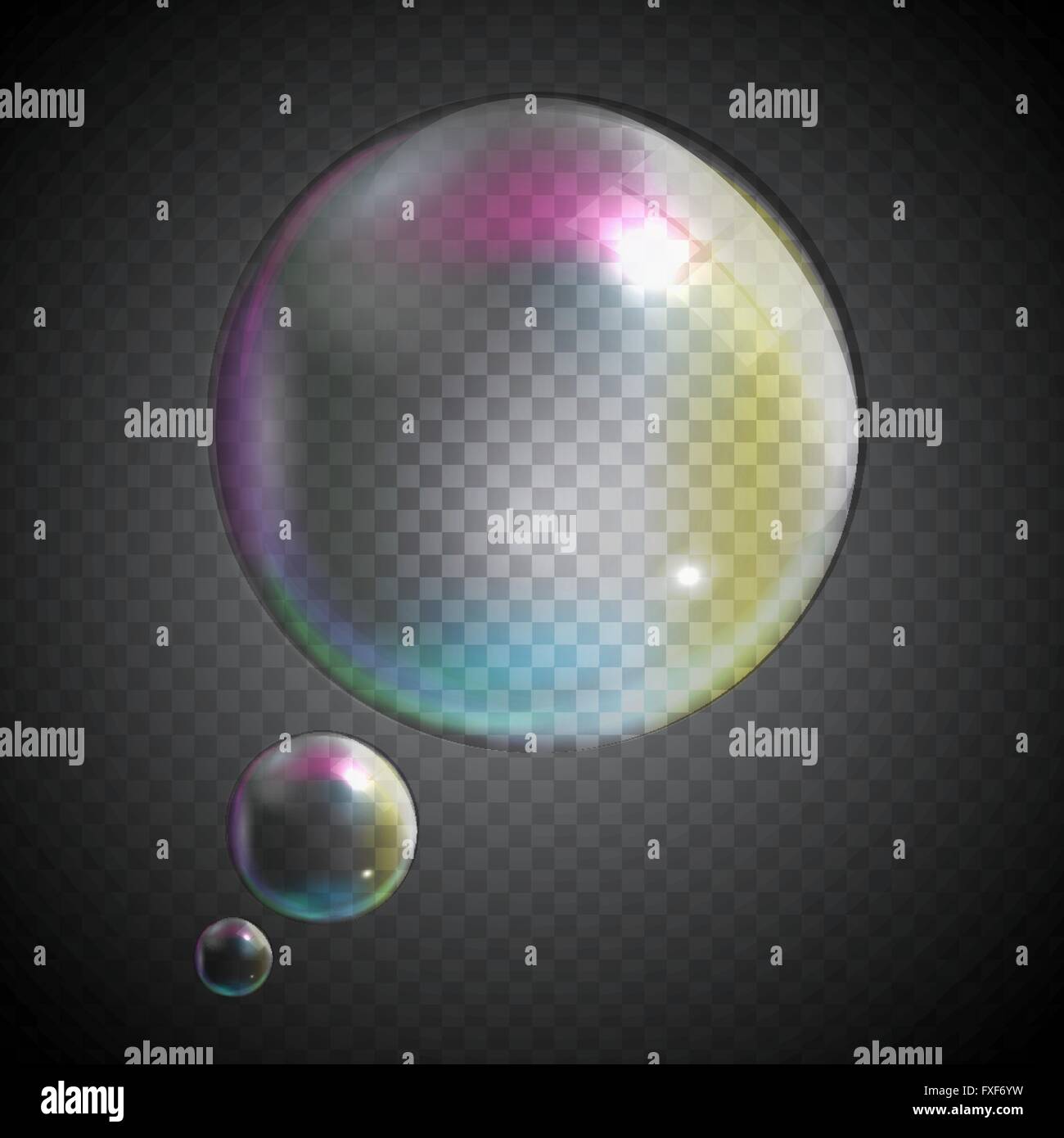 Transparent Bubbles on Gray Background. Vector Illustration Stock ...