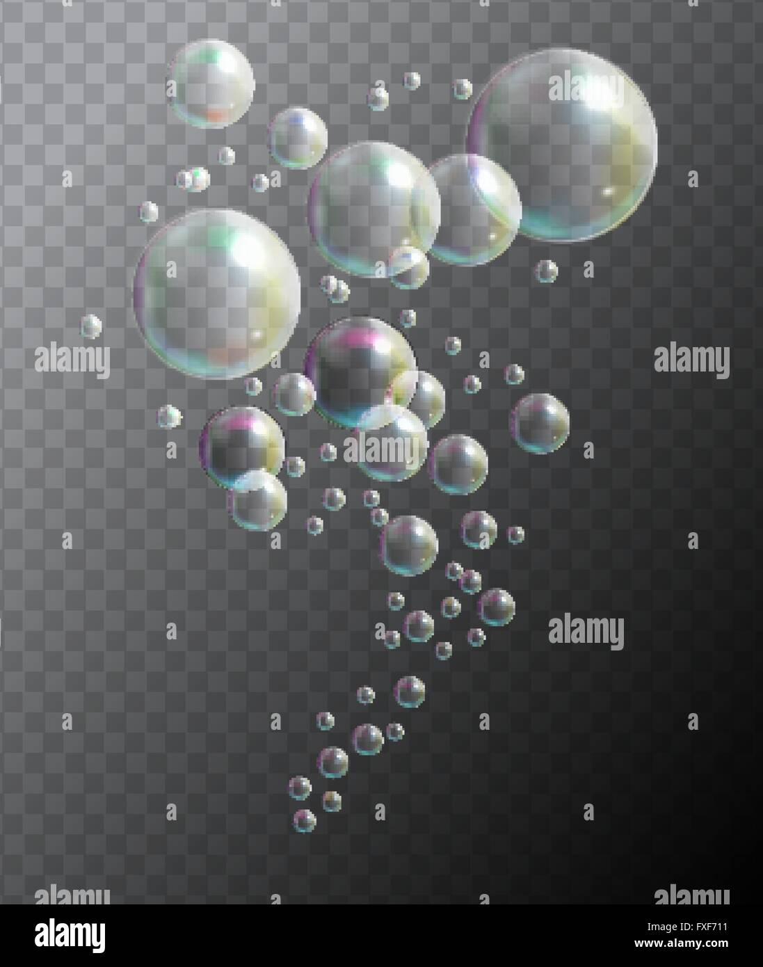 Transparent Bubbles on Black Background Stock Vector Image & Art - Alamy