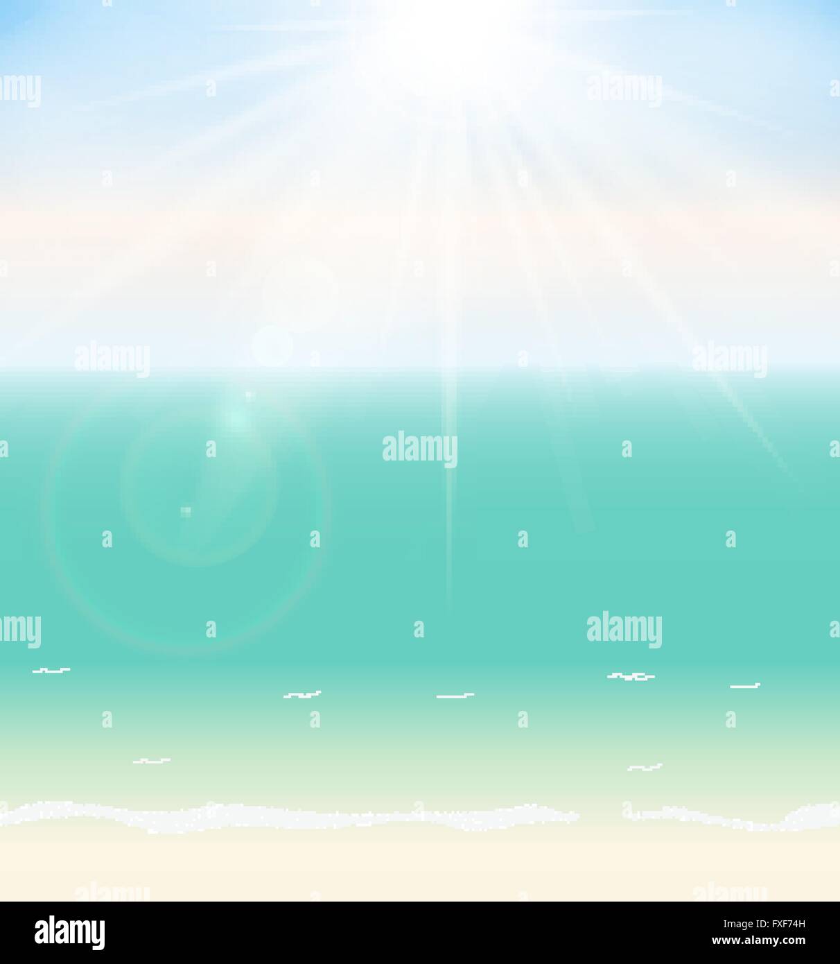 Summer Time Seaside Vector Background Illustration Stock Vector Image ...