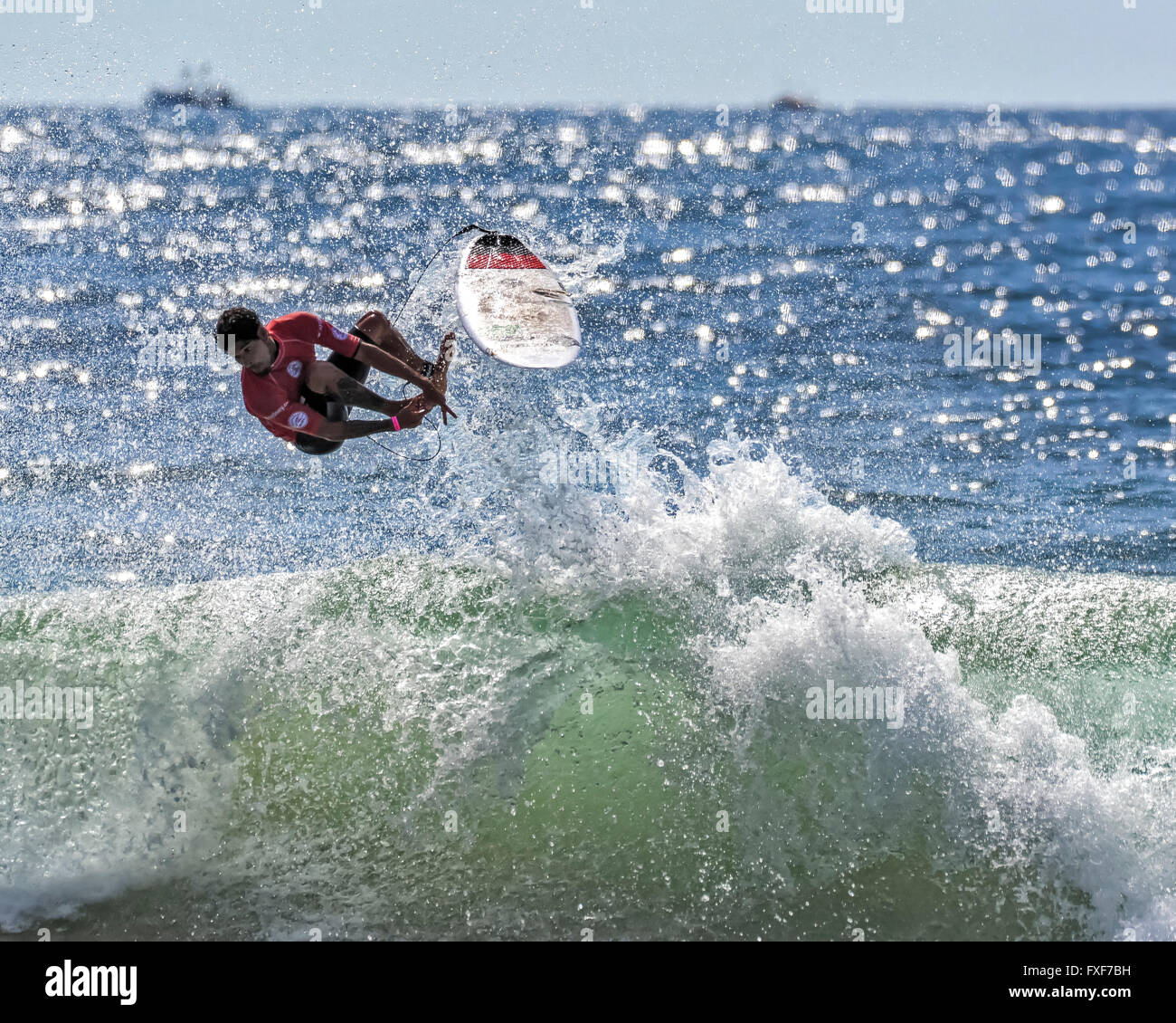March 6, 2016 : Professional surfer Heitor Alves (BRA) rides a wave ...
