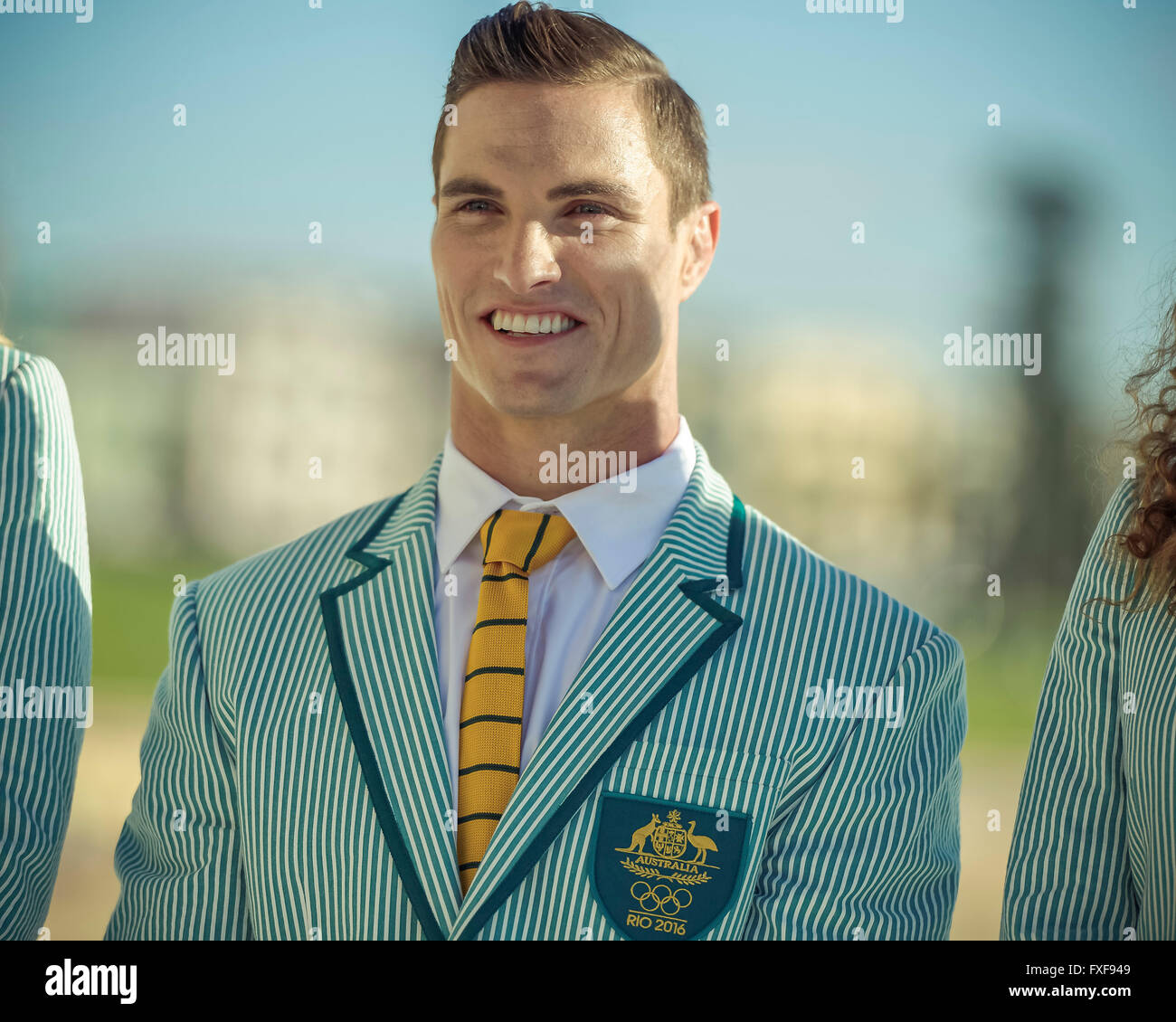 Ed Jenkins, Rugby 7s poses in his Australian opening ceremony uniform ...