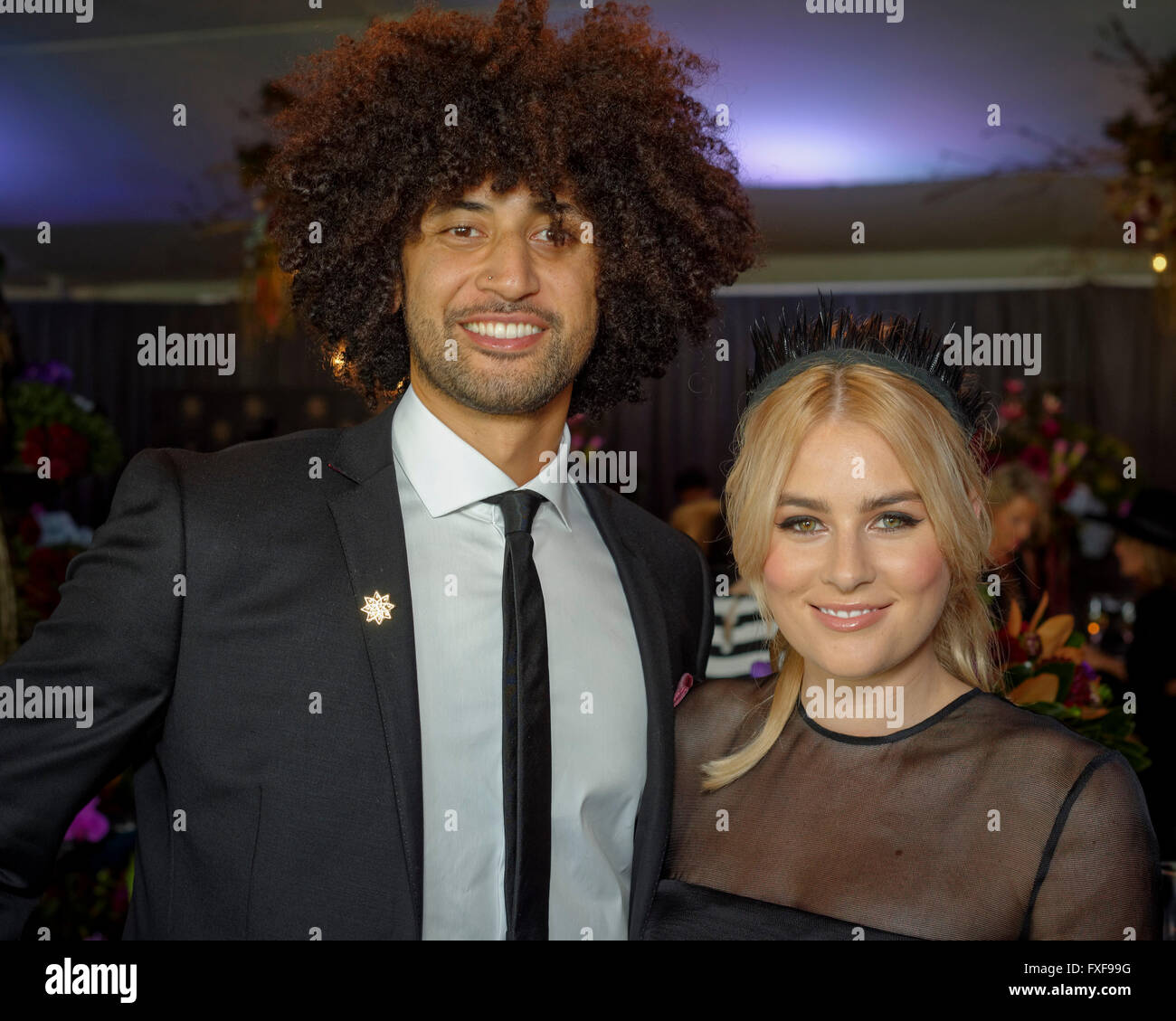MTV host and The Star ambassadors Krit Schmidt (L) and Carissa Walford ...