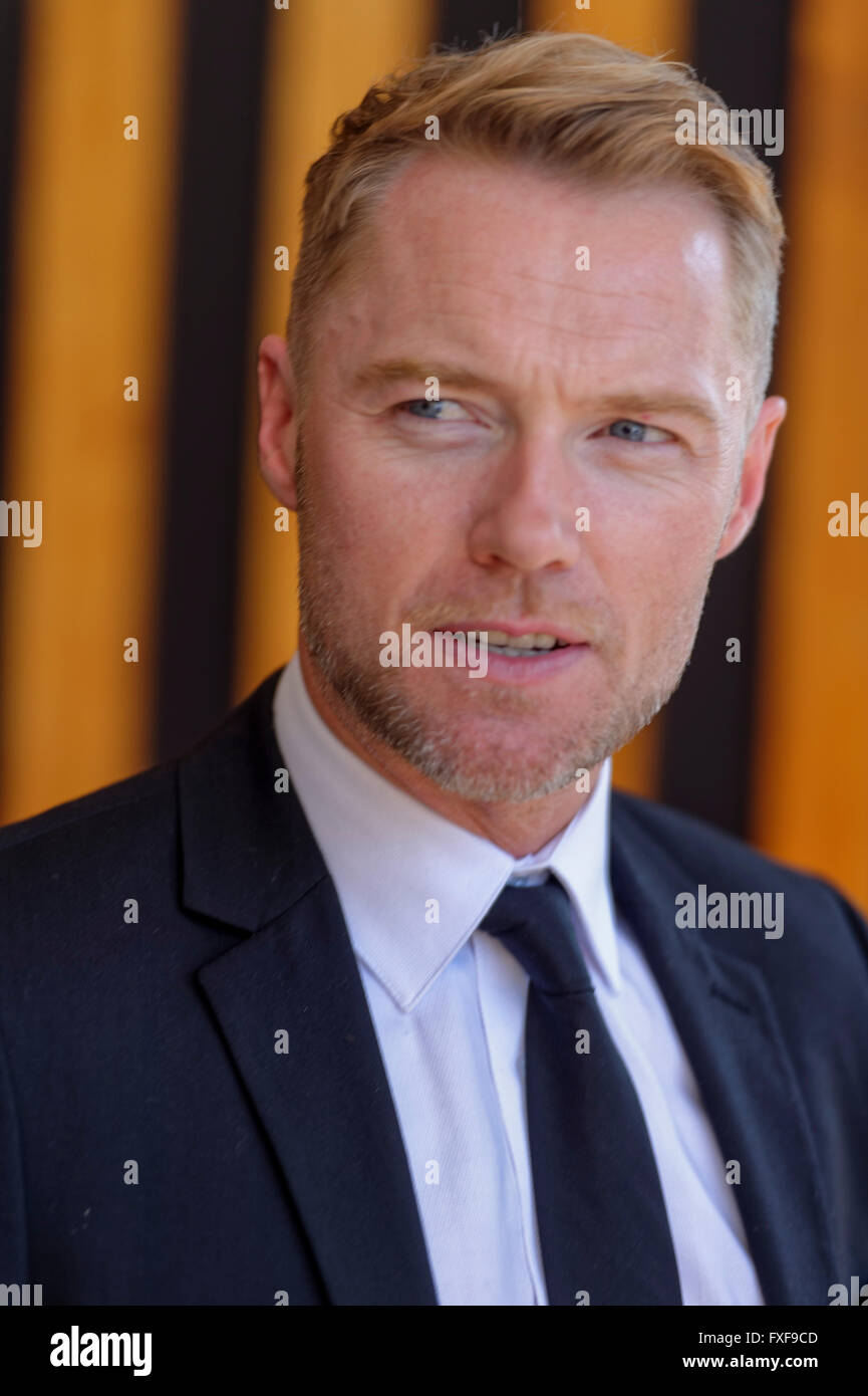 Irish singer Ronan Keating poses at a photo call at Randwick Racecourse ...