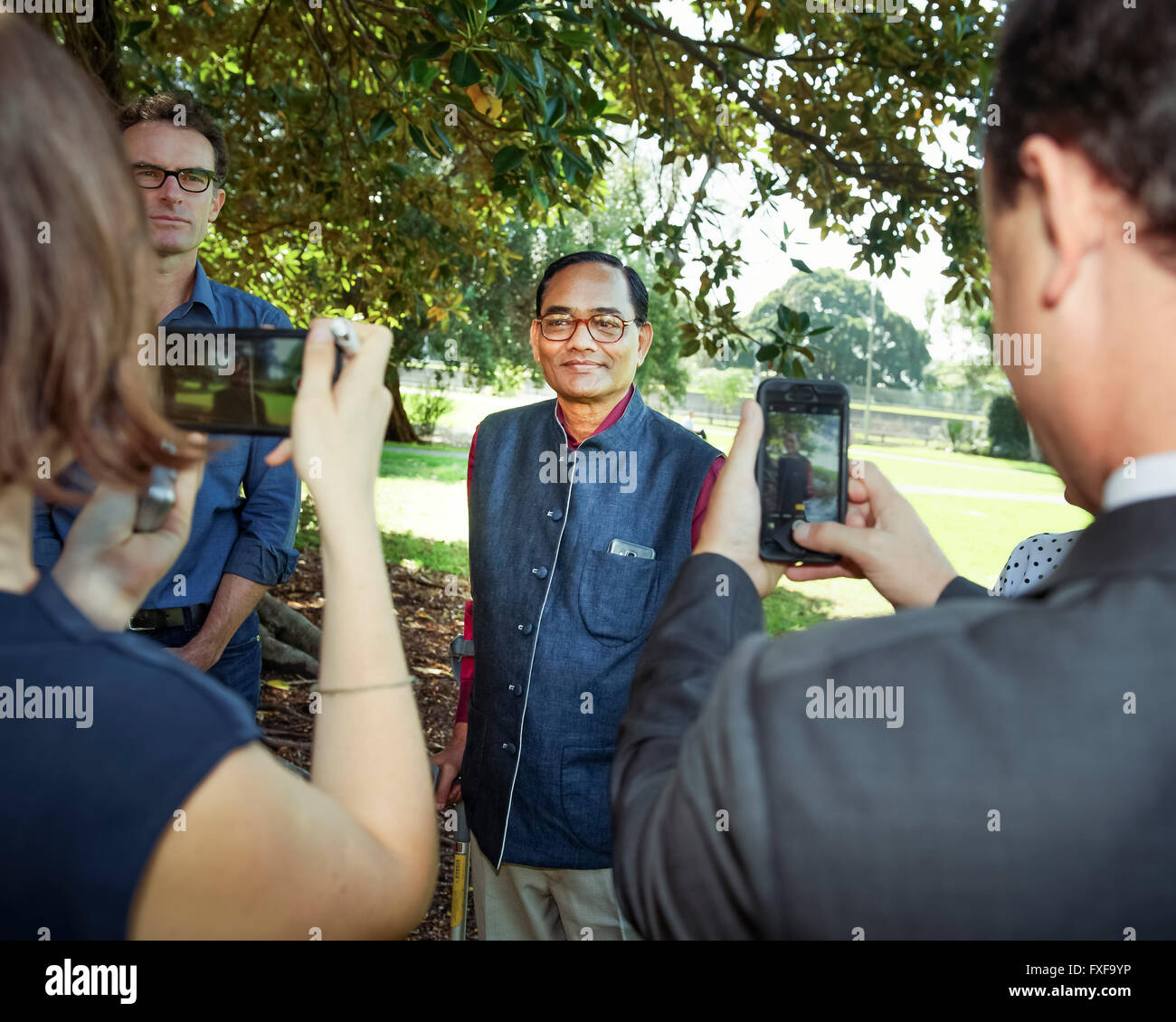 Media take photographs of Goldman Environmental Prize winning ...