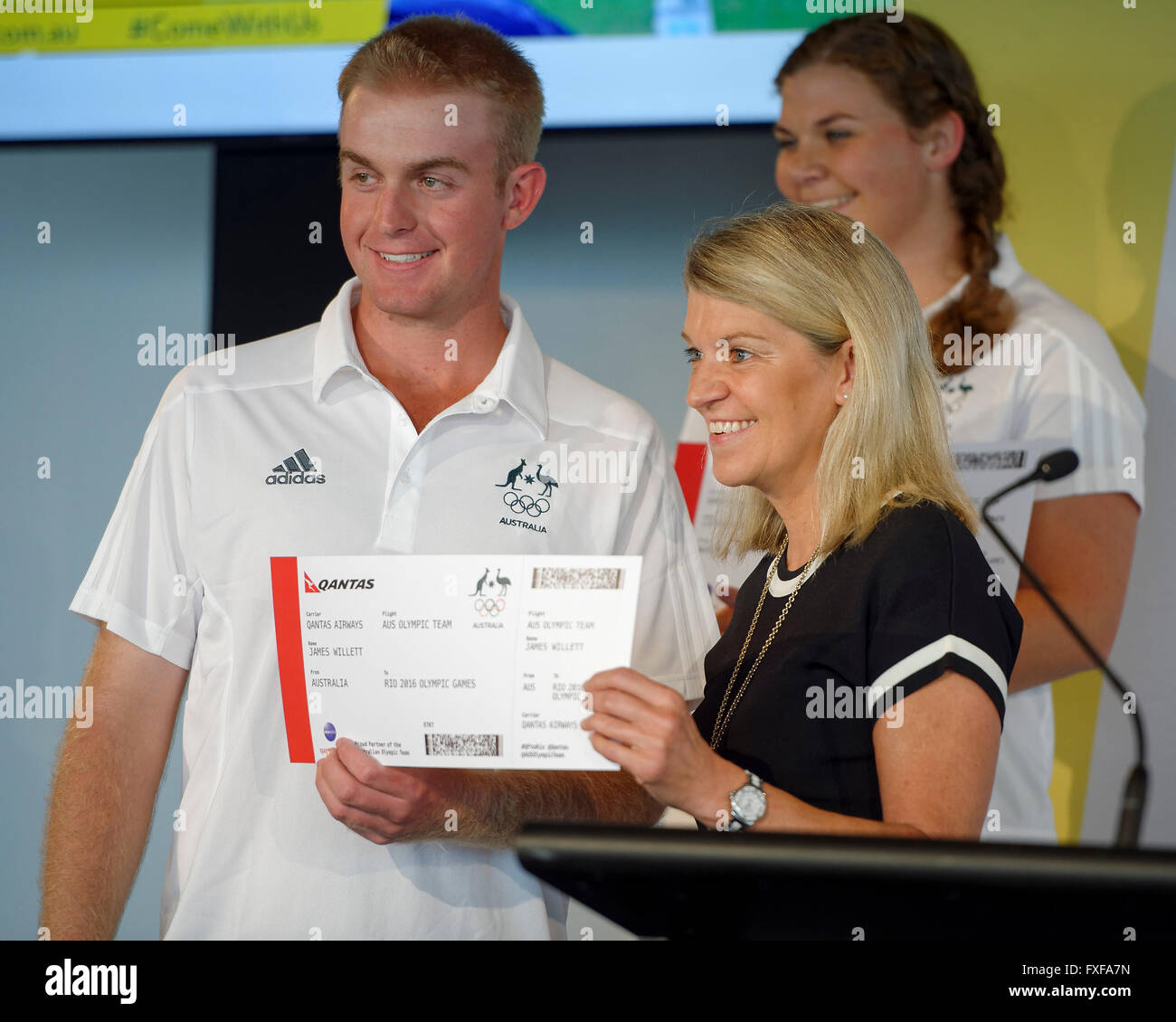 Olympic debutant James Willett receives his boarding pass for Rio from ...