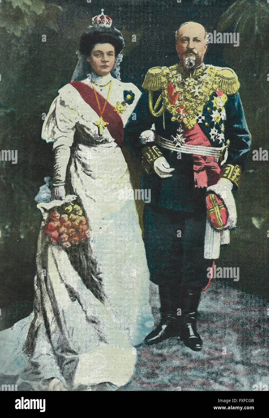 The Tsar of the Bulgarians , Ferdinand I , with the Czarina Eleonora ...