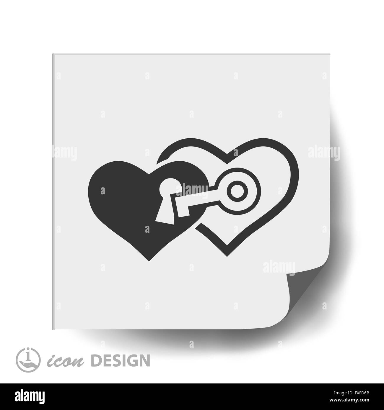 Pictograph of heart with key Stock Vector Image & Art - Alamy
