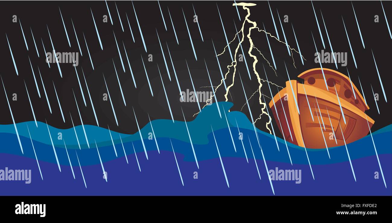 Noah’s Ark in the rain storm Stock Vector Image & Art - Alamy