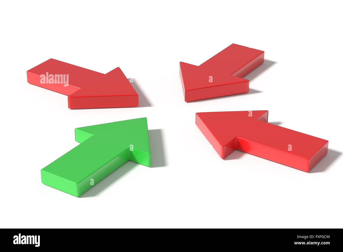 3d rendering of four arrows making circle on white background Stock ...