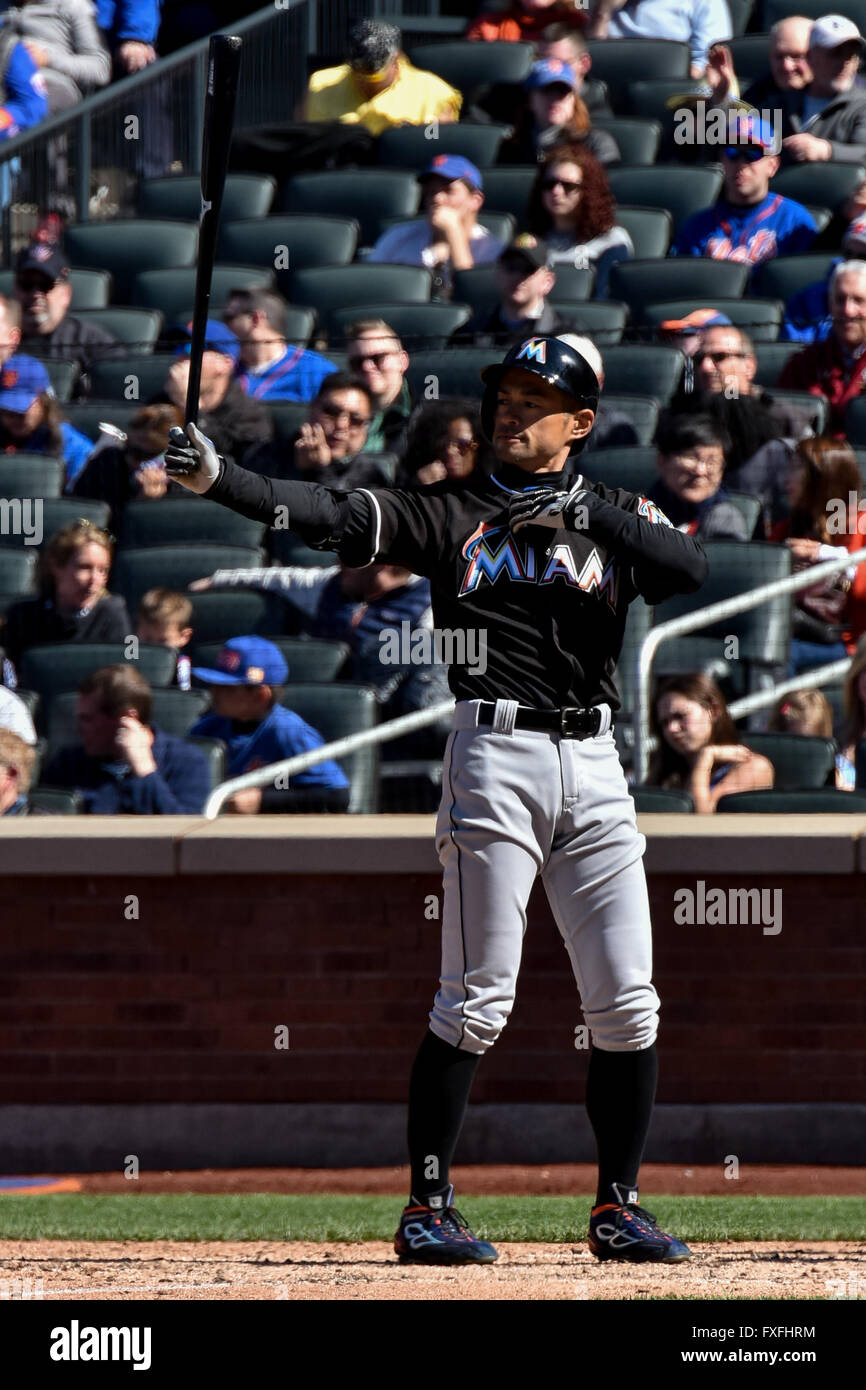 Flushing, New York, USA. 13th Apr, 2016. Ichiro Suzuki (Marlins) MLB ...