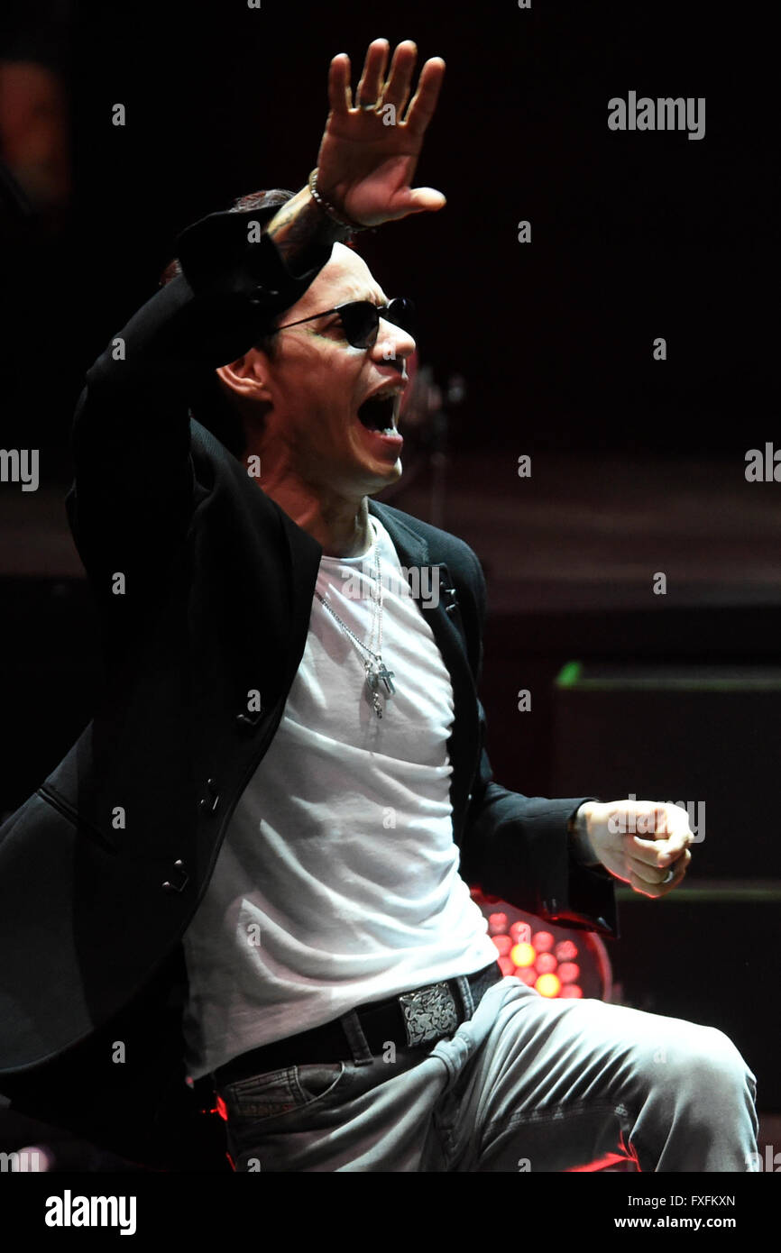 Montevideo, Uruguay. 14th Apr, 2016. Puerto Rican singer Marc Anthony ...