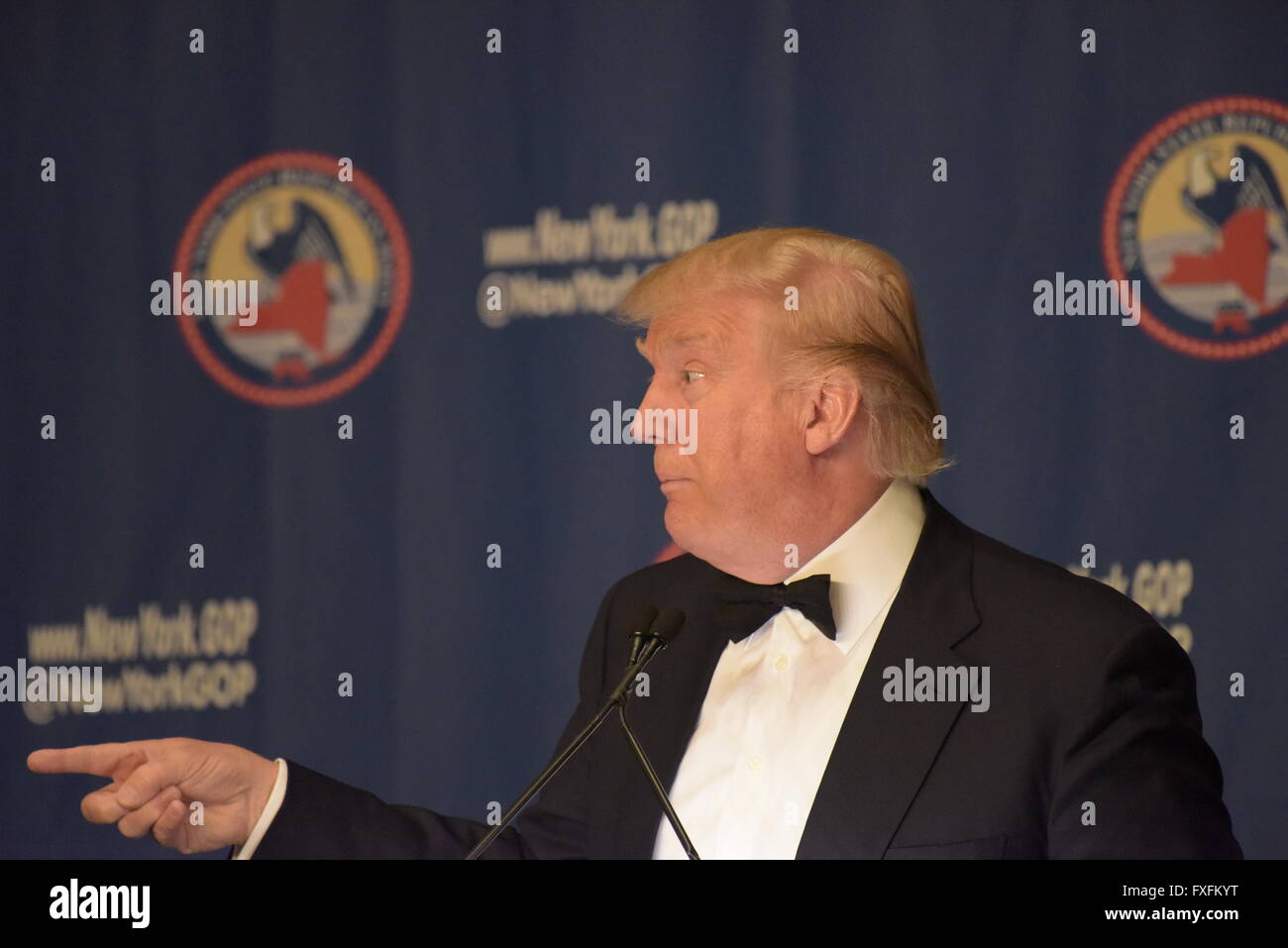 New York City, United States. 14th Apr, 2016. GOP presidential front ...