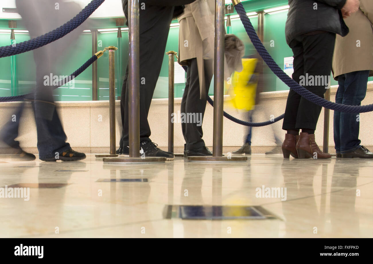 Inside bank queue hi-res stock photography and images - Alamy
