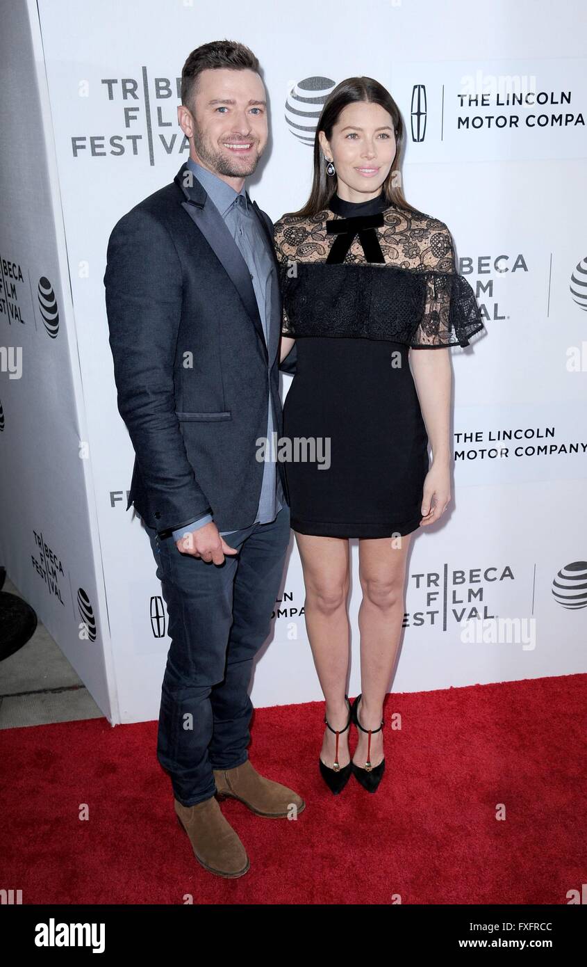 New York, NY, USA. 14th Apr, 2016. Justin Timberlake, Jessica Biel at ...