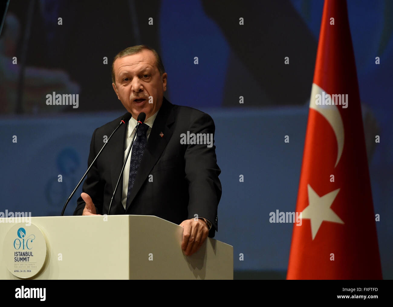 Istanbul, Turkey. 15th Apr, 2016. Turkish President Recep Tayyip ...