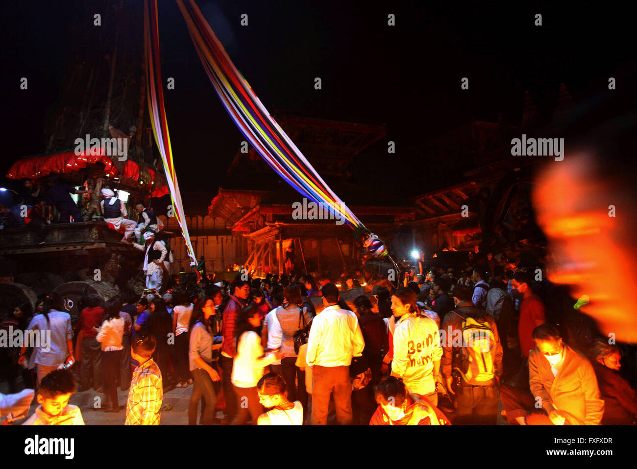 April 15, 2016 - Kathmandu, Nepal - Devotees gathered to offer prayers ...