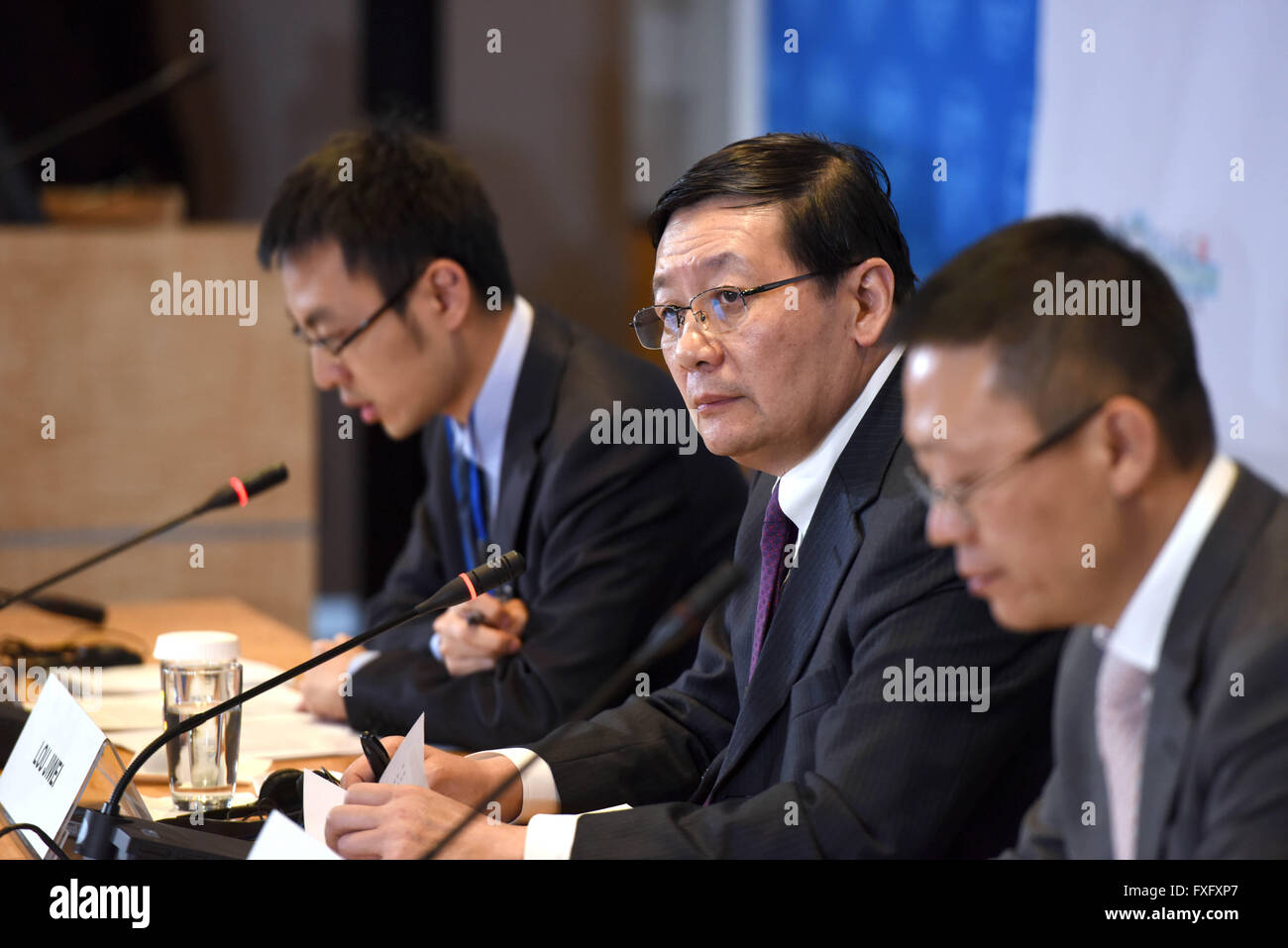 Washington, DC, USA. 15th April, 2016. China's Finance Minister Lou ...