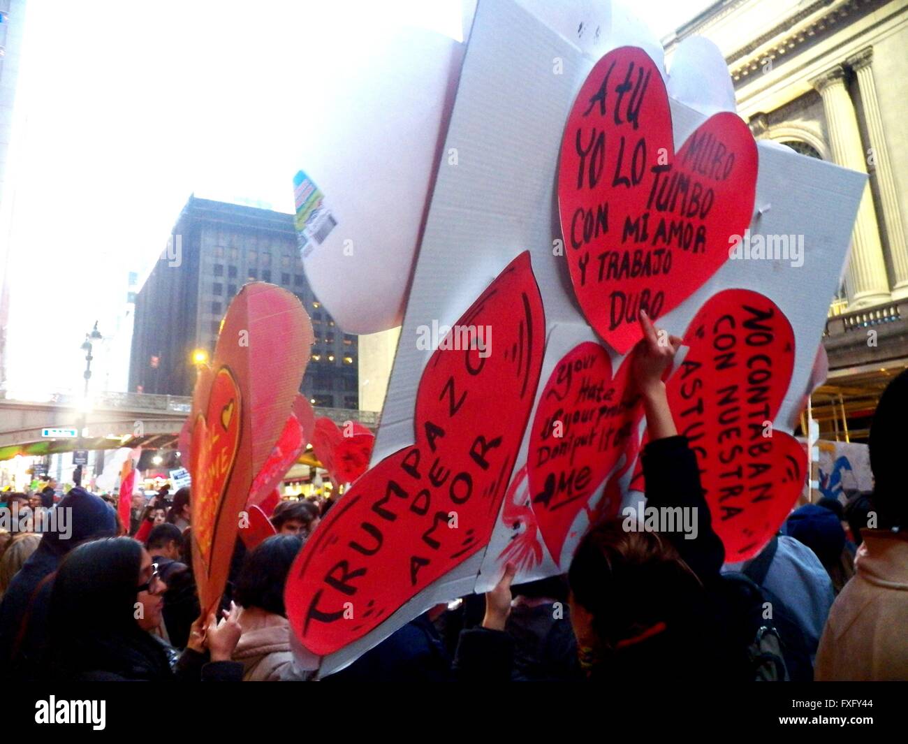 New York, USA. 15th April, 2016. Anti-Trump Protest-Grand Central ...