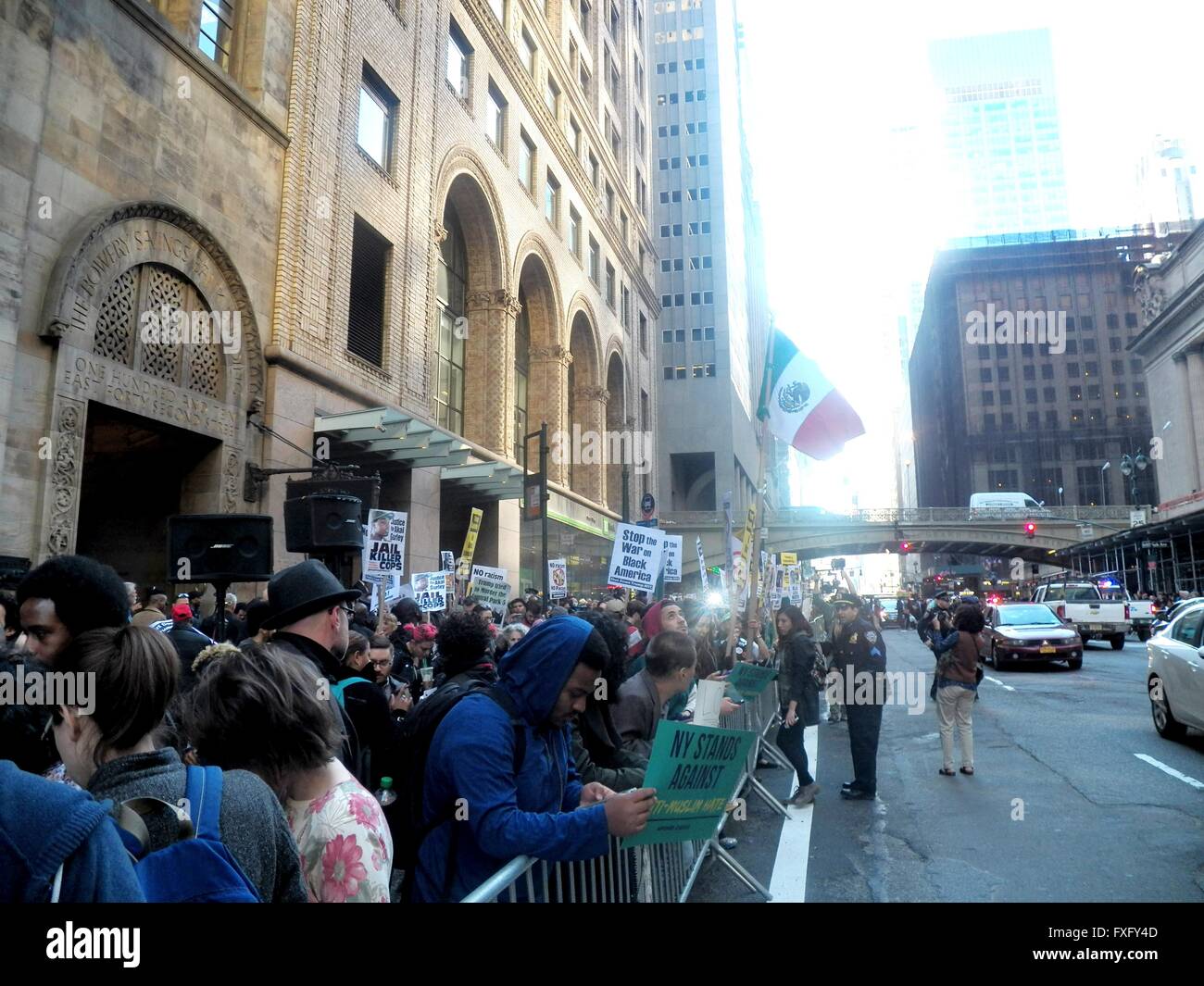 New York, USA. 15th April, 2016. Anti-Trump Protest-Grand Central ...