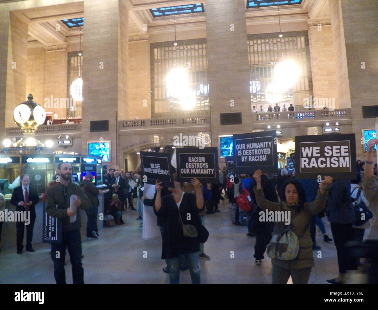 New York, USA. 15th April, 2016. Anti-Trump Protest-Grand Central ...