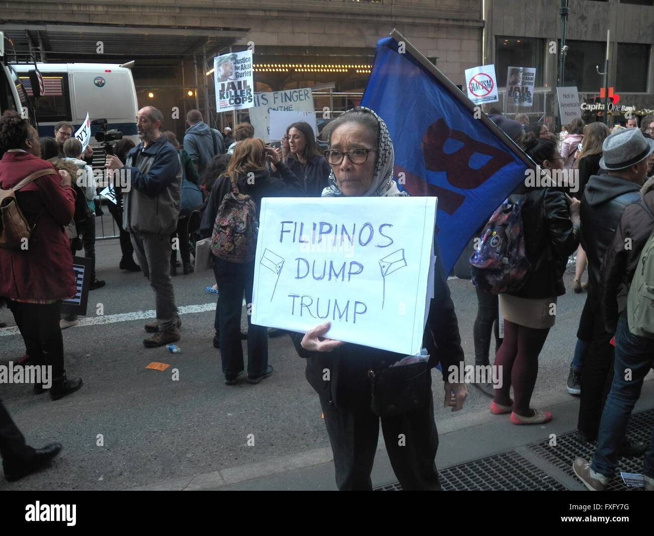 New York, USA. 15th April, 2016. Anti-Trump Protest-Grand Central ...