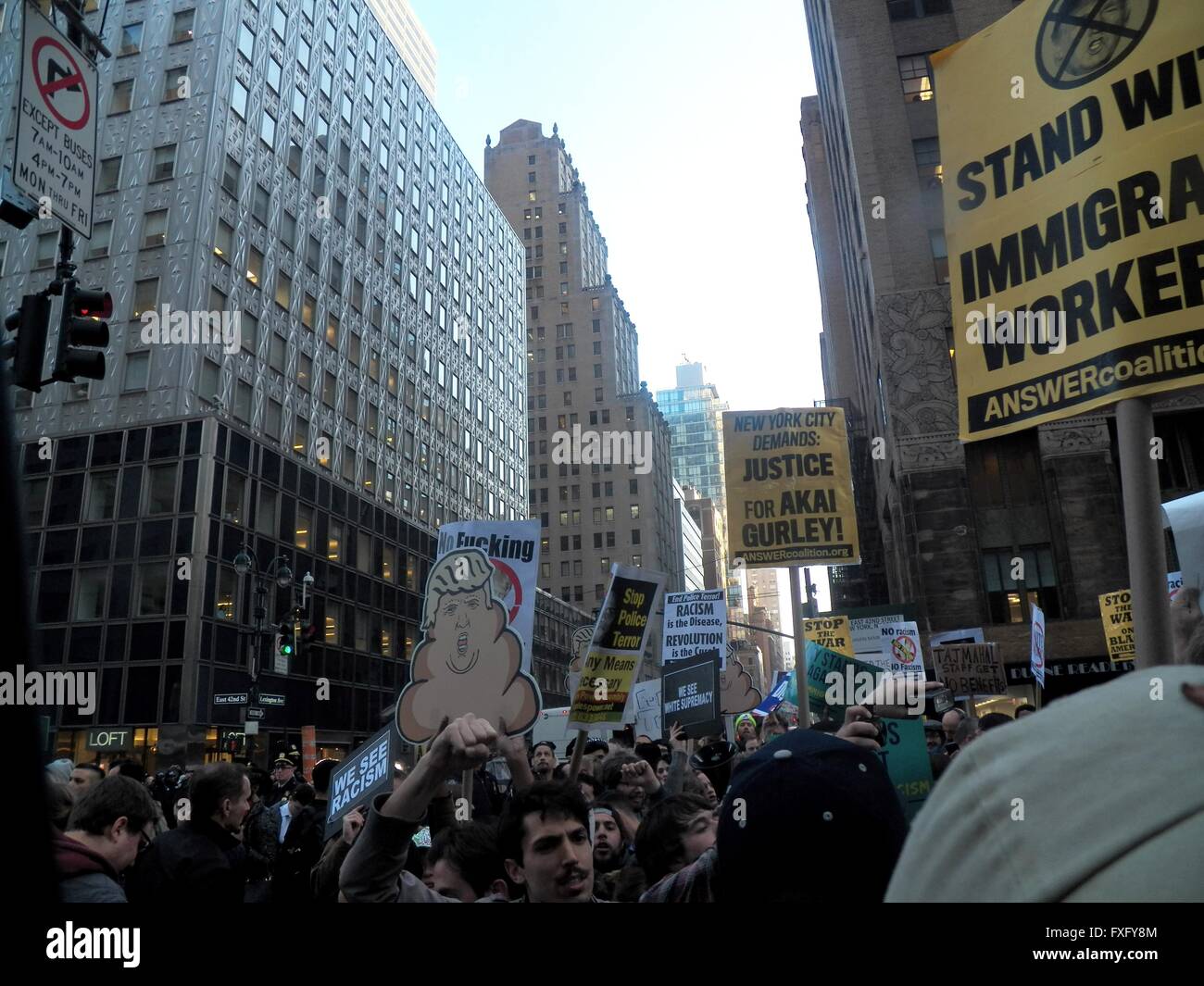 New York, USA. 15th April, 2016. Anti-Trump Protest-Grand Central ...