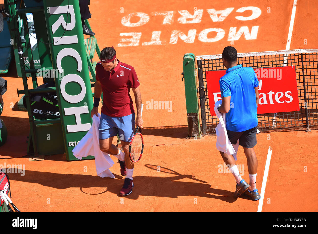 Monte Carlo, Monaco. 15th Apr, 2016. Rolex Monte Carlo Masters Tennis:. Jo Wilfried Tsonga (Fra ...